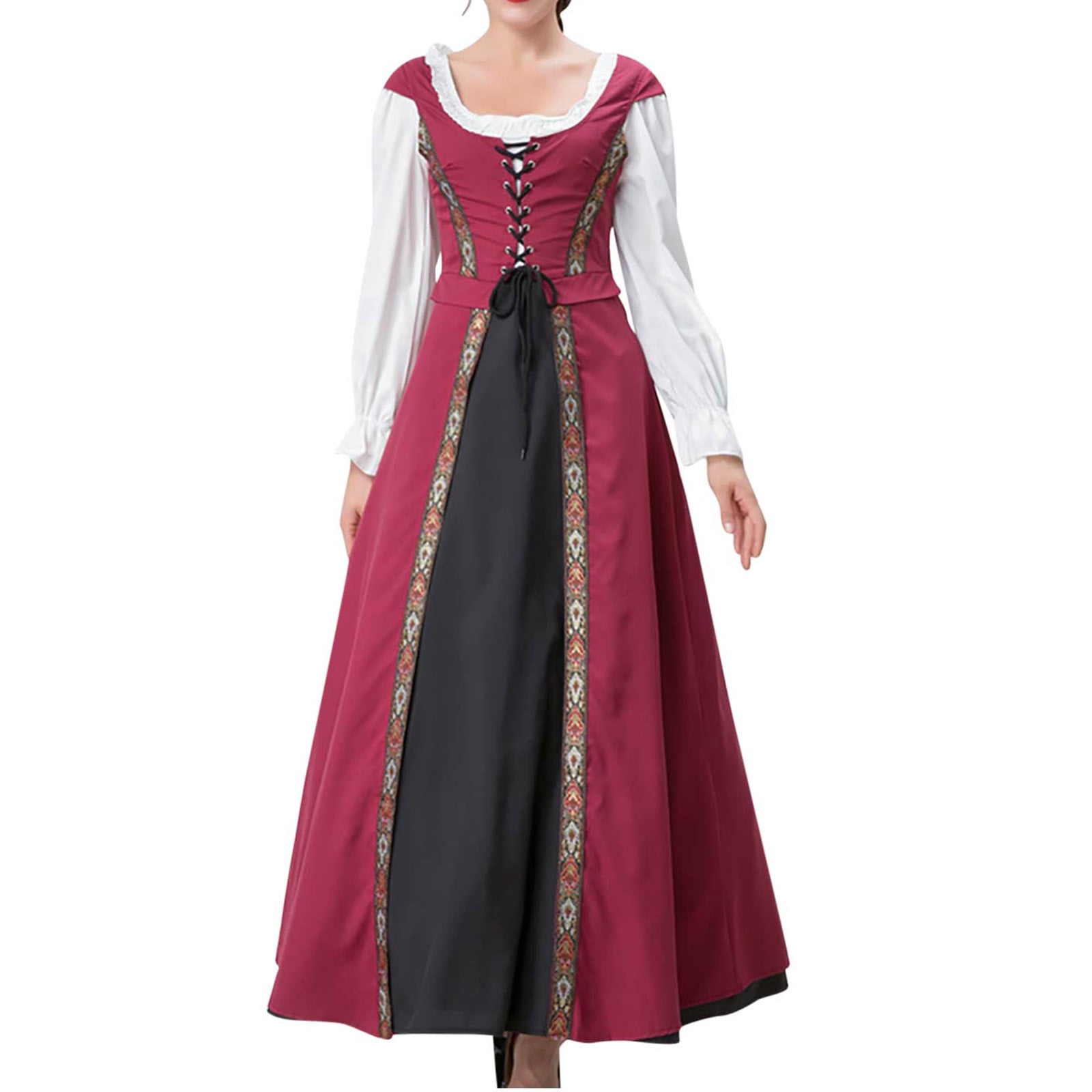 Fanxing ChristmasDeals Women's Renaissance Costume Plus Size Medieval ...