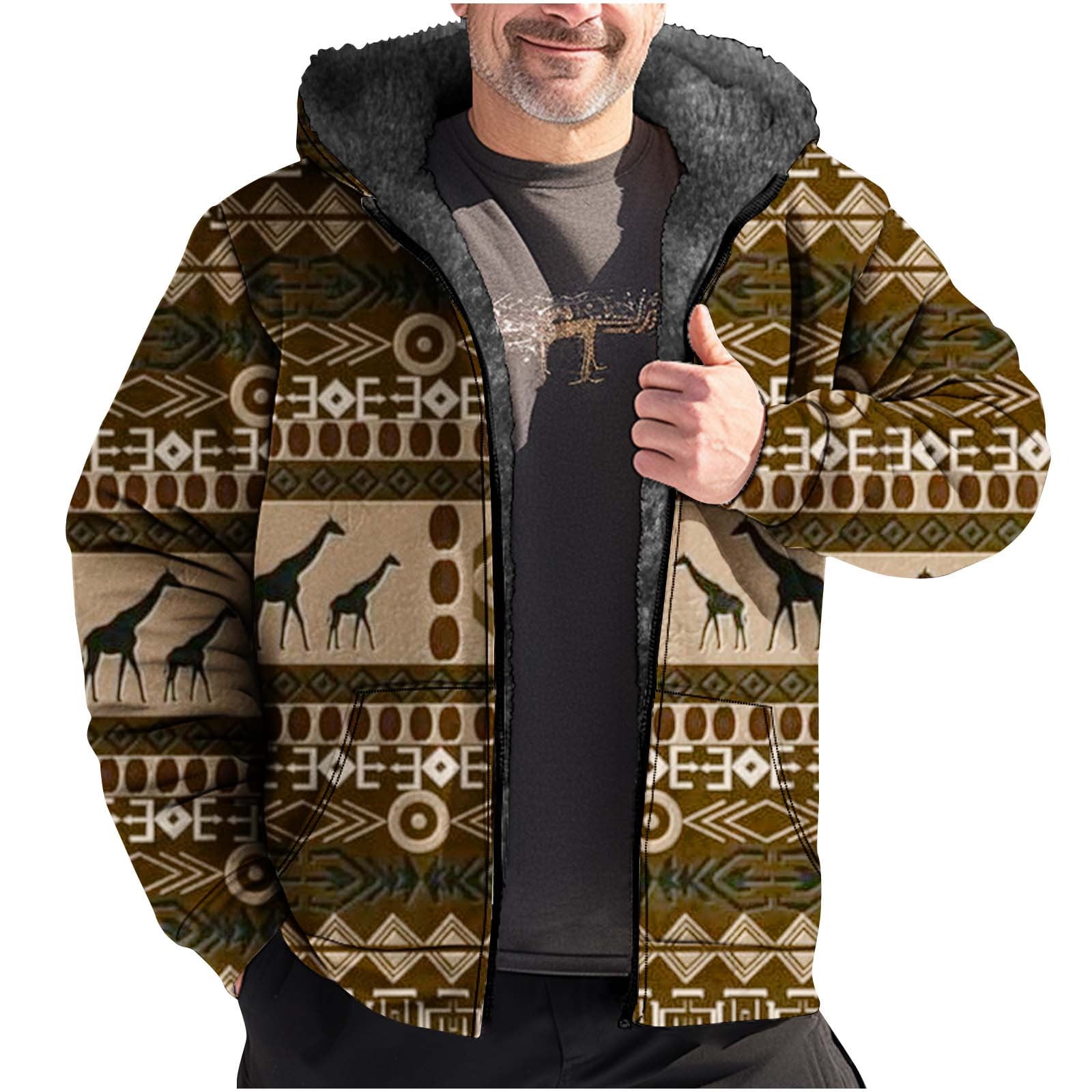 Fanxing Clearance 2024 Aztec Shacket Jacket Men's Retro Western ...