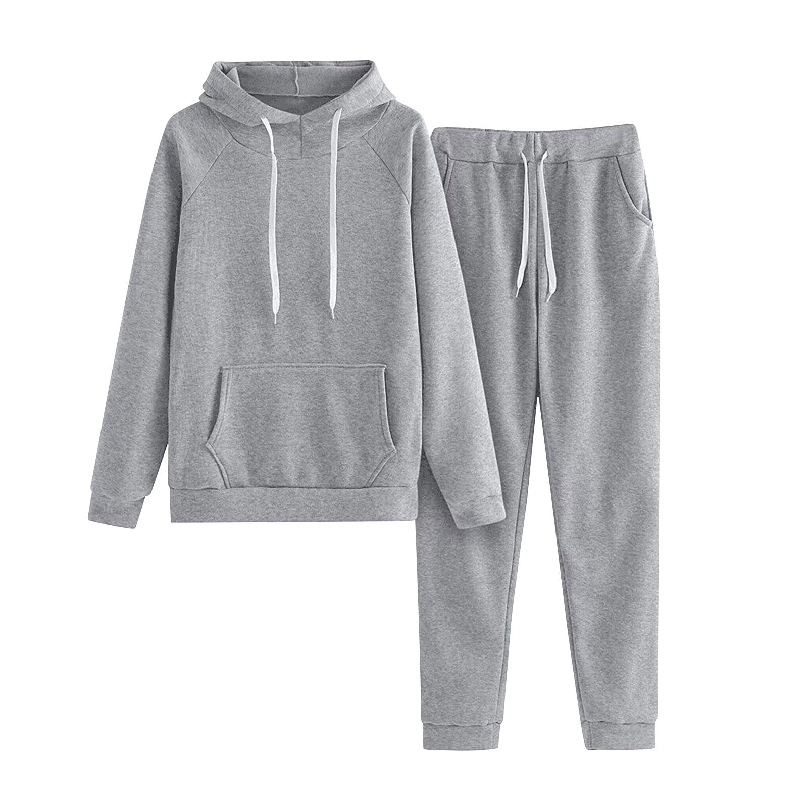 Fanxing Clearance Deals Women Men Solid Pullover Jogging Suits Hoodie ...