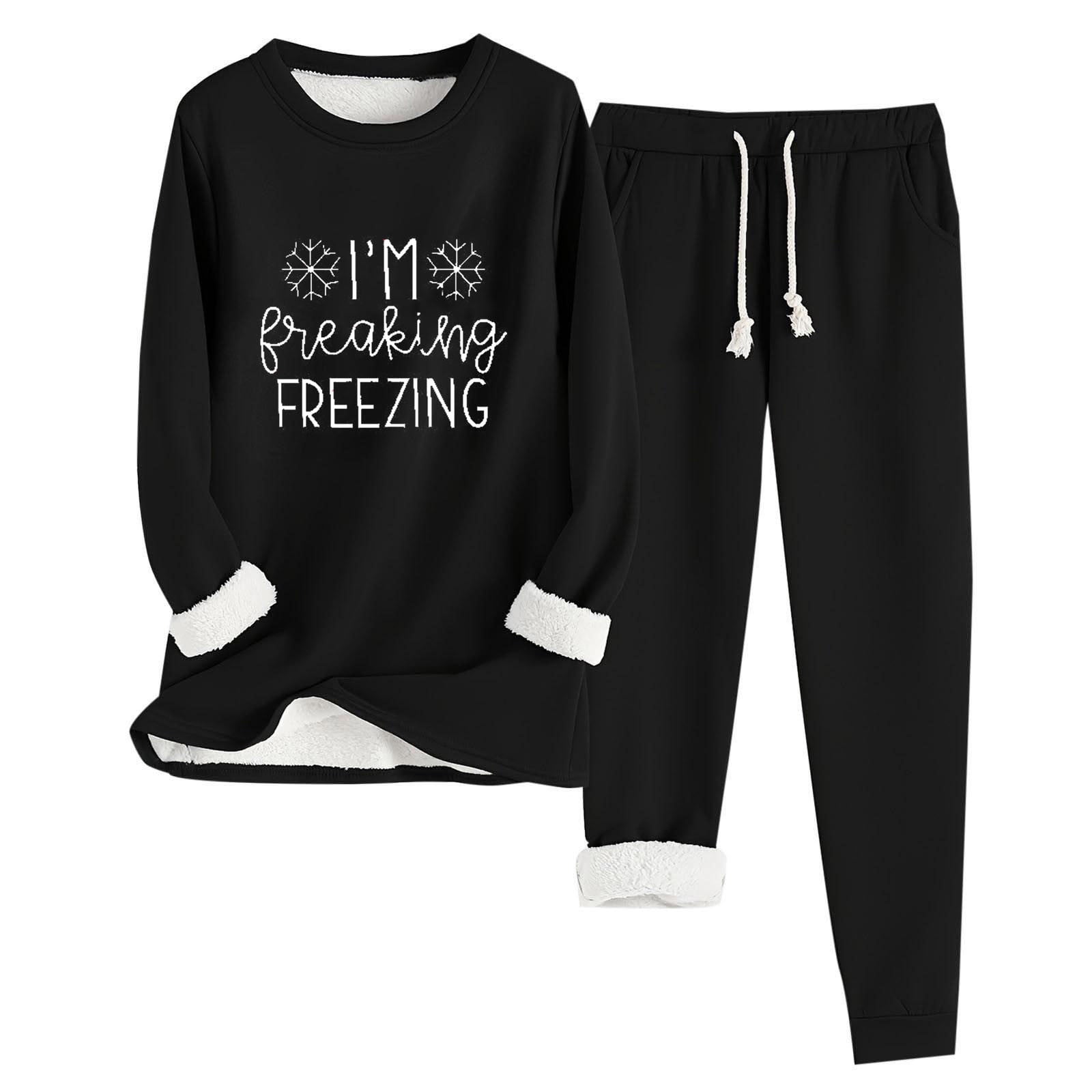 Fanxing I'm Freaking Freezing Outfits Sets for Women 2 Piece Sweatsuits ...