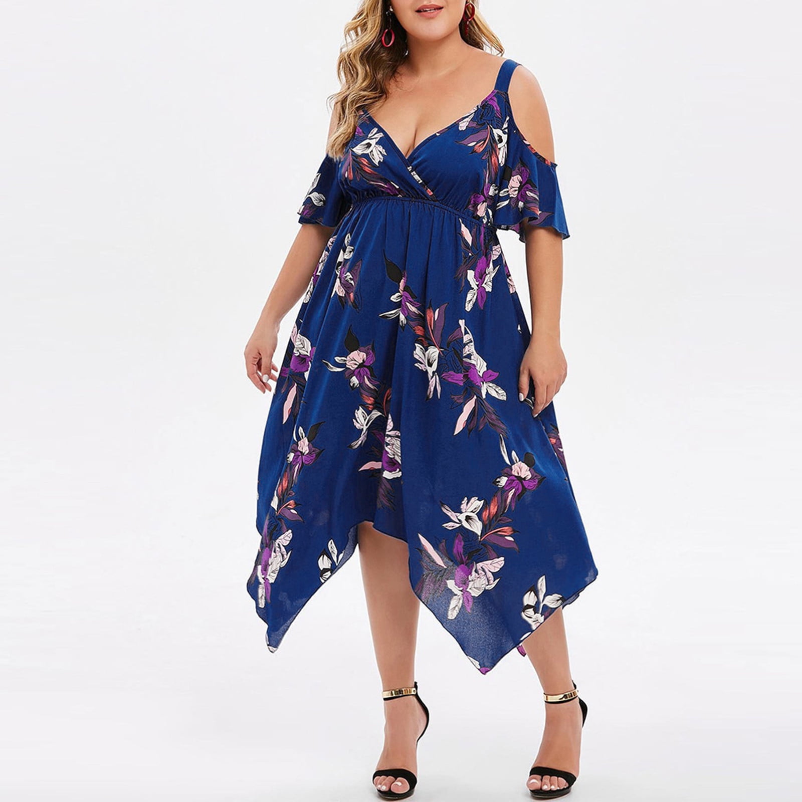 Fanxing Plus Size Dresses For Curvy Women 2024 Summer Trendy Floral