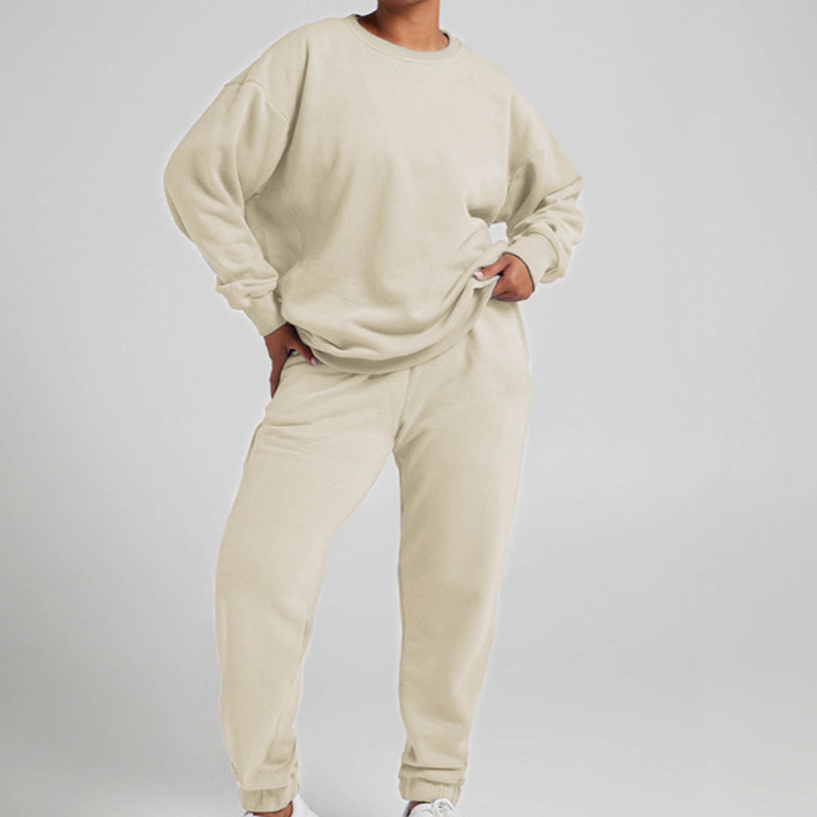 Fanxing Sweat Suits for Women Plus Size Two Piece Orange Women 2 Piece ...