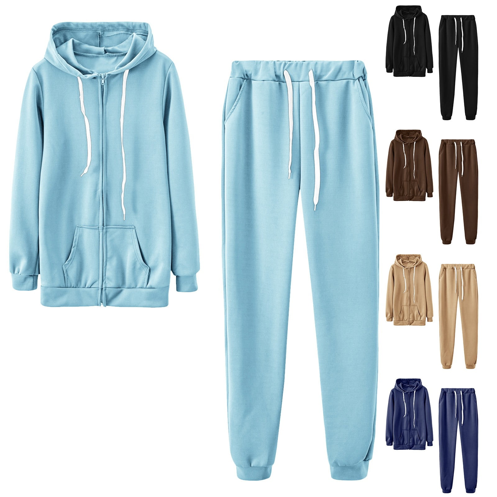 Fanxing Sweatsuits 2pcs Sets Juniors Teen Girls Casual Zip Up Hoodie ...