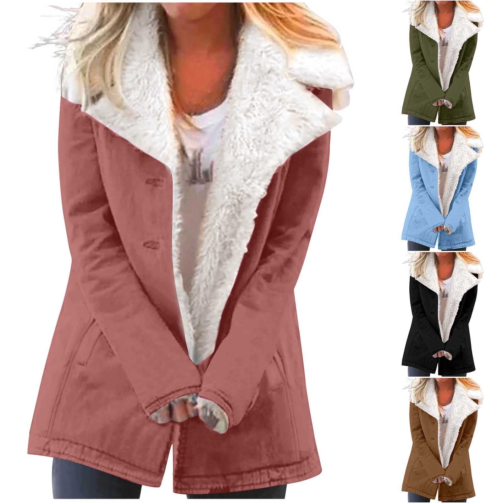 Fanxing Teen Girls Winter Pea Coats Warm Sherpa Lined Parkas Jacket ...
