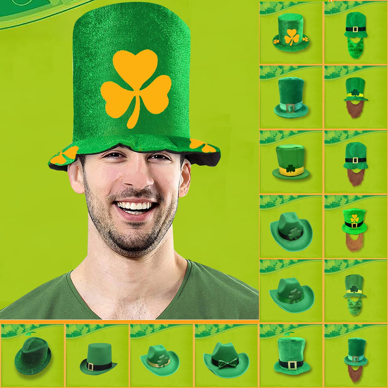Fanxing Unisex Adult St. Patrick's Day Buckle Hats Leprechaun Hat ...