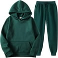 Fanxing Unisex Fleece Sweatsuits Men Women Long Sleeve Hoodies 2 Piece ...
