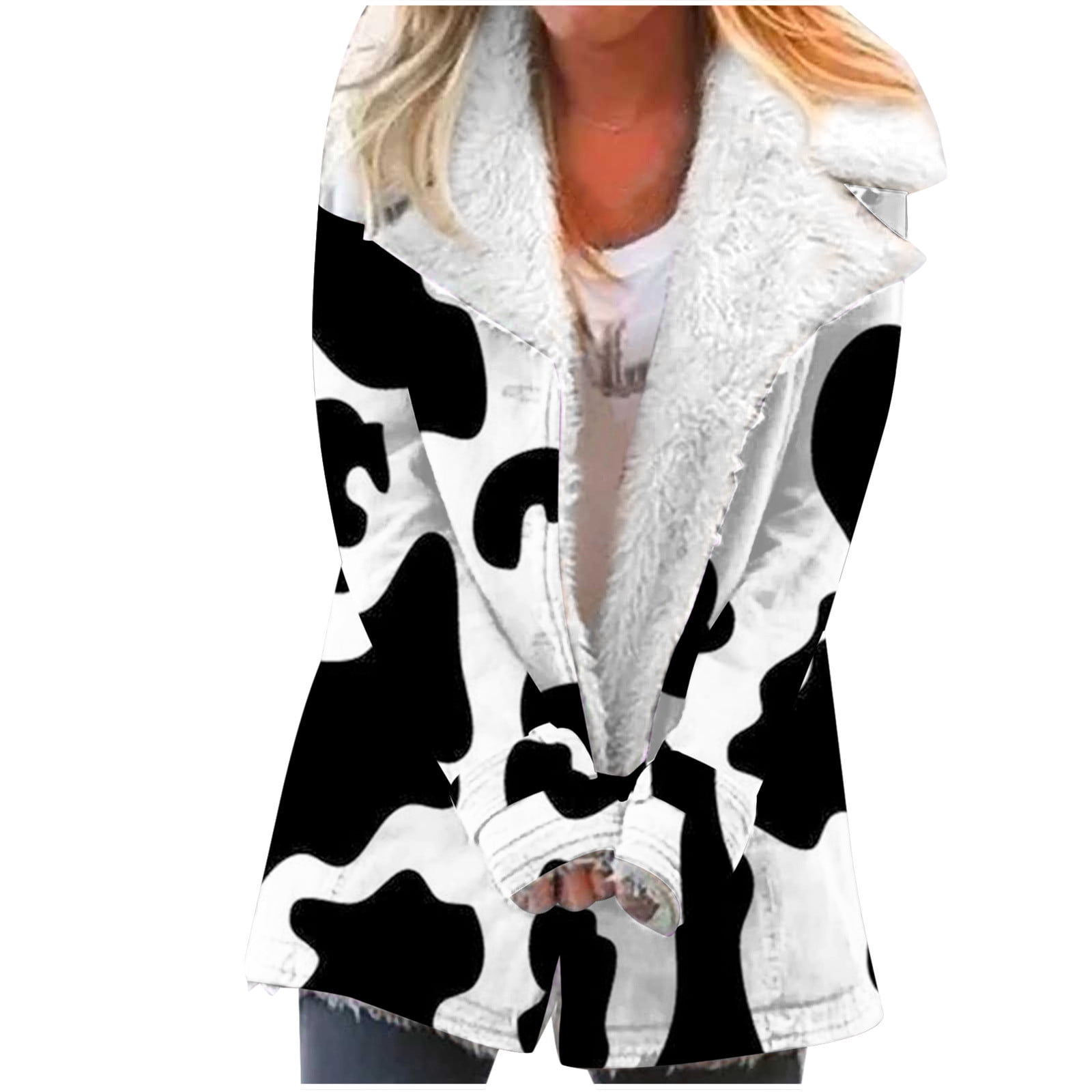 Fanxing Winter Coat for Teen Girls Faux Fur Sherpa Lined Oversized ...