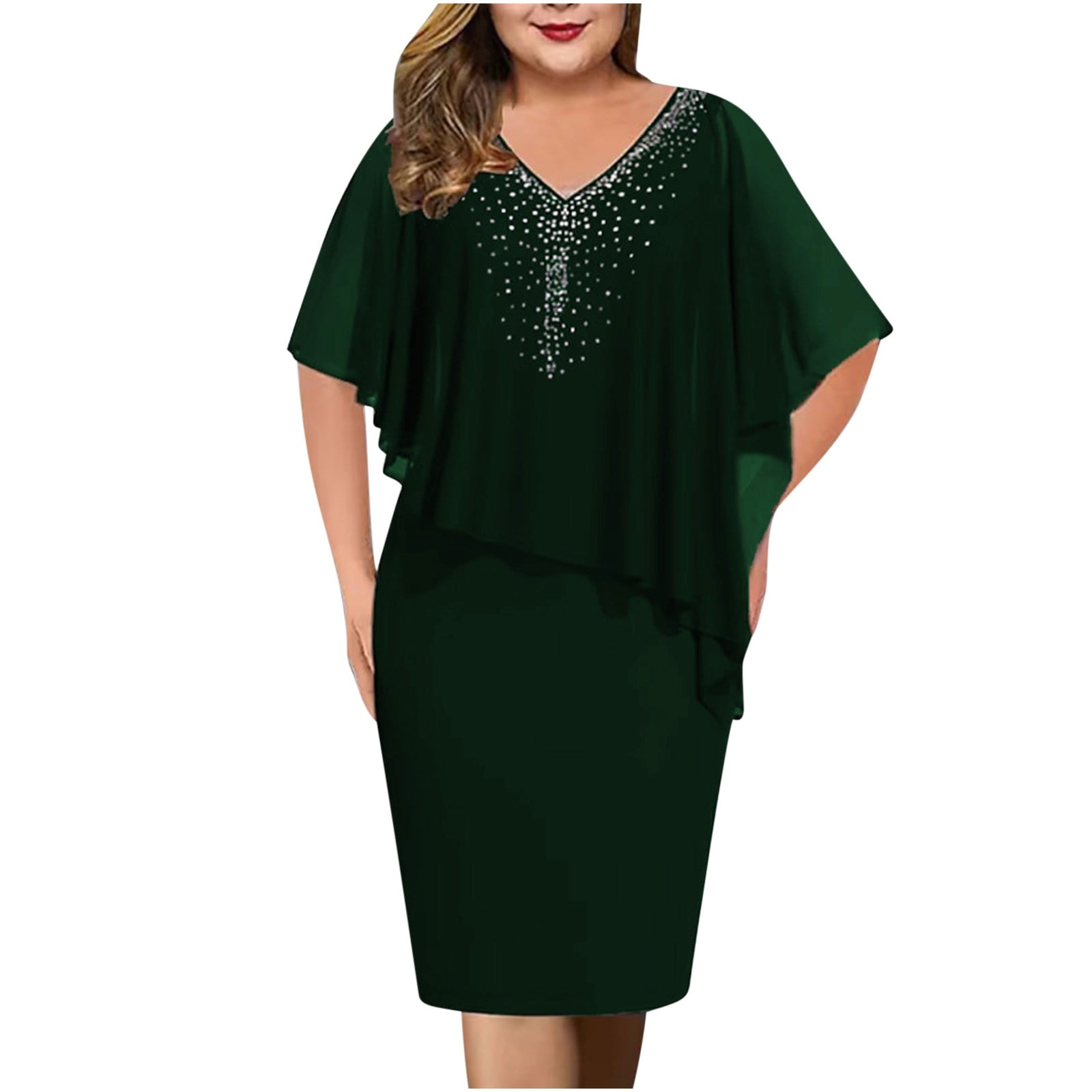 Fanxing Women's Club & Night Out Dresses Shawl Chiffon Dress Wedding ...