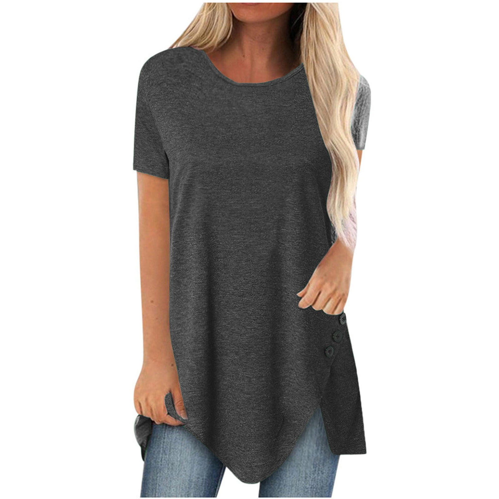 Fanxing Womens Long Tunic Tops to Wear With Leggings Long Tunic Shirts ...