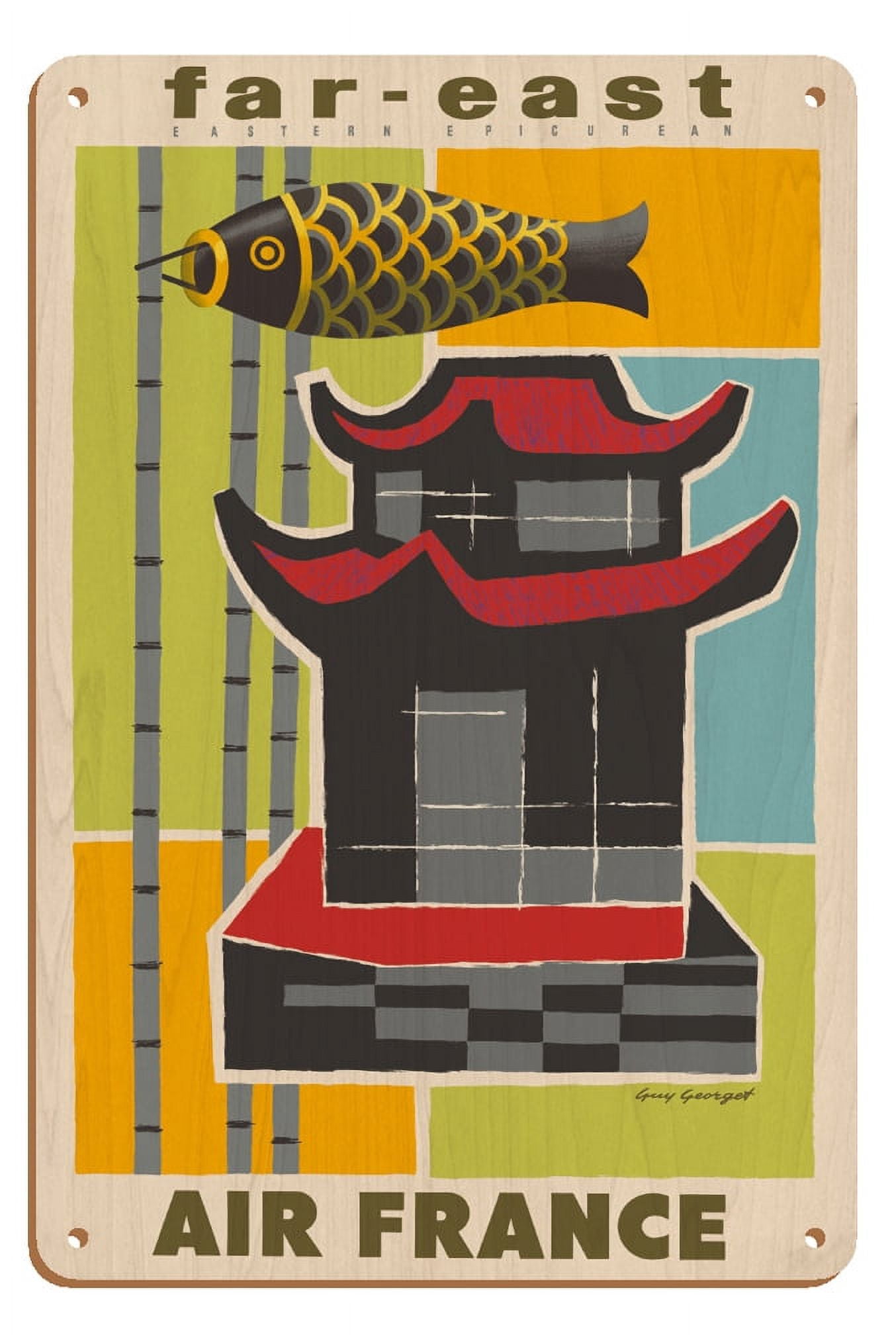 Far-East - Eastern Epicurean - France - Vintage Airline Travel Poster ...