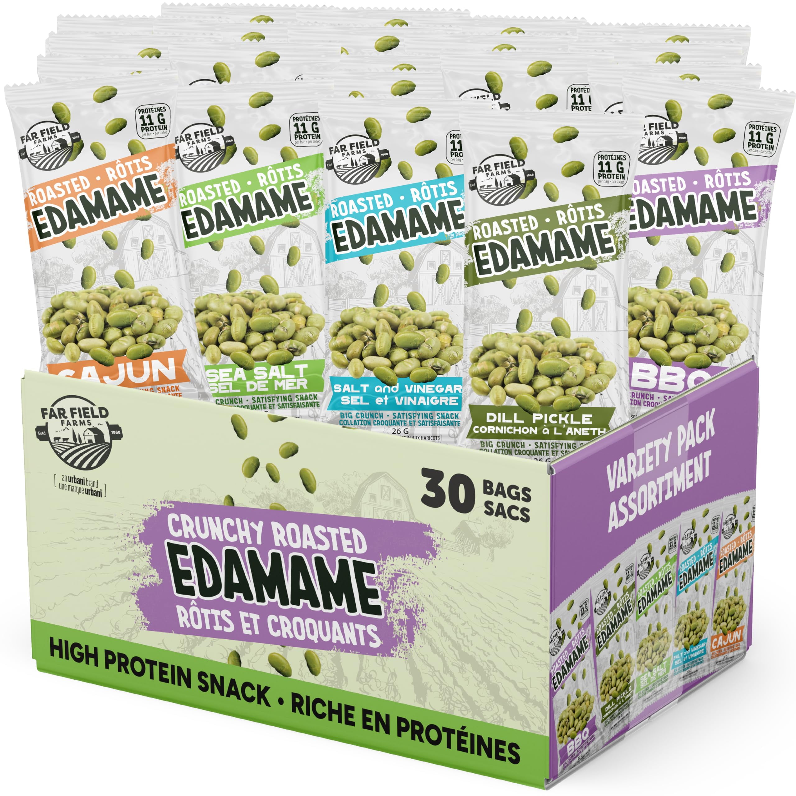 Far Field Crunchy Edamame Beans, MDA05 30 Single Serve 11 g Protein per ...