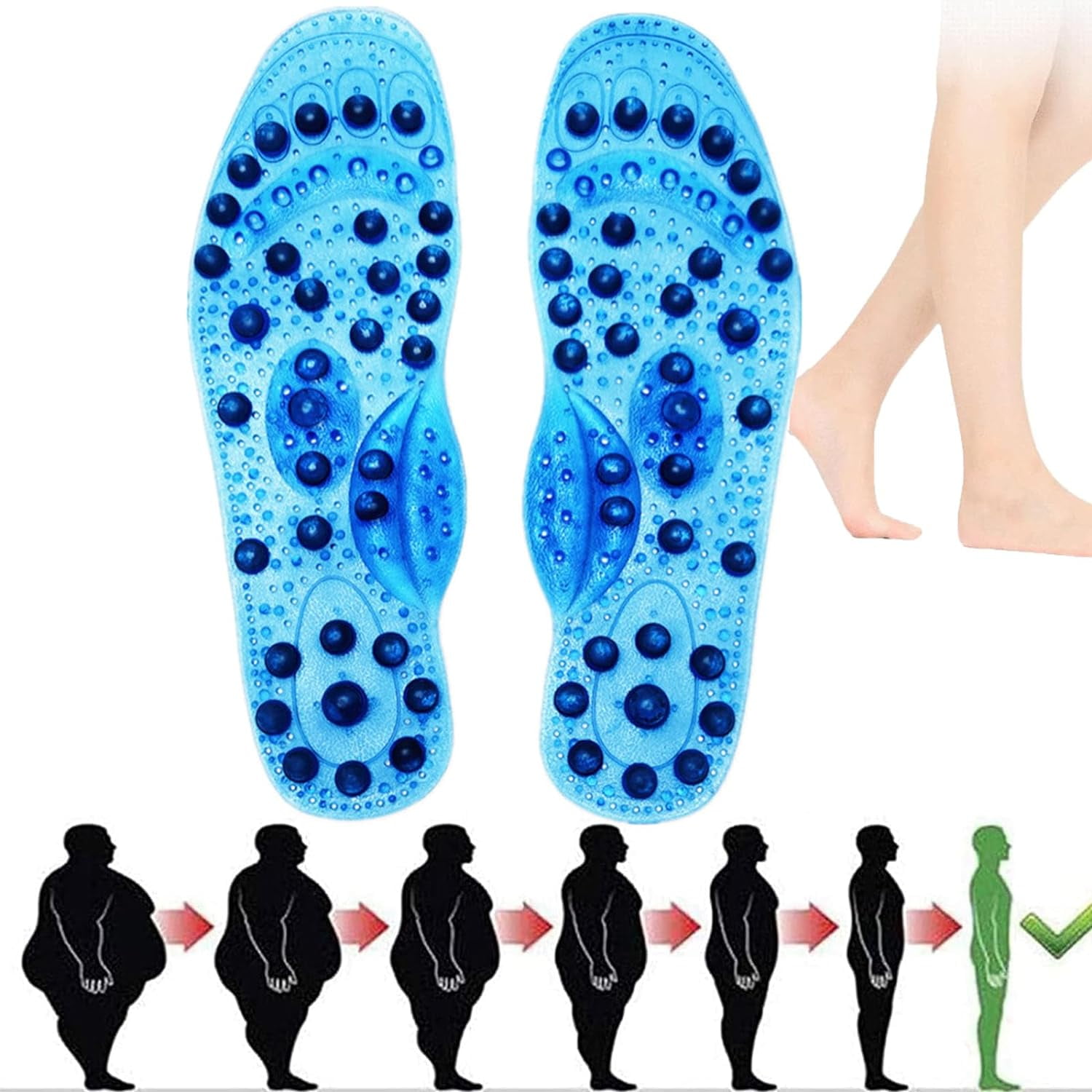 Far Infrared Tourmaline Acupressure Insoles, Magnetic Insoles ...