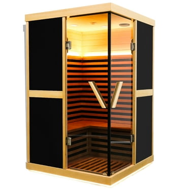Maxxus 3-Person Corner Low EMF (Under 8MG) FAR Infrared Sauna (Canadian Hemlock) - Walmart.com