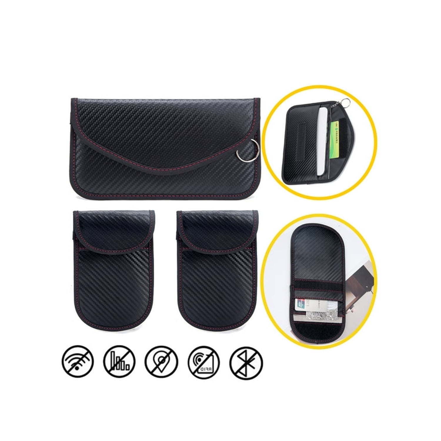 Faraday Bag 3-Pack Key Fob Protector for Cars | RFID Signal Blocker ...