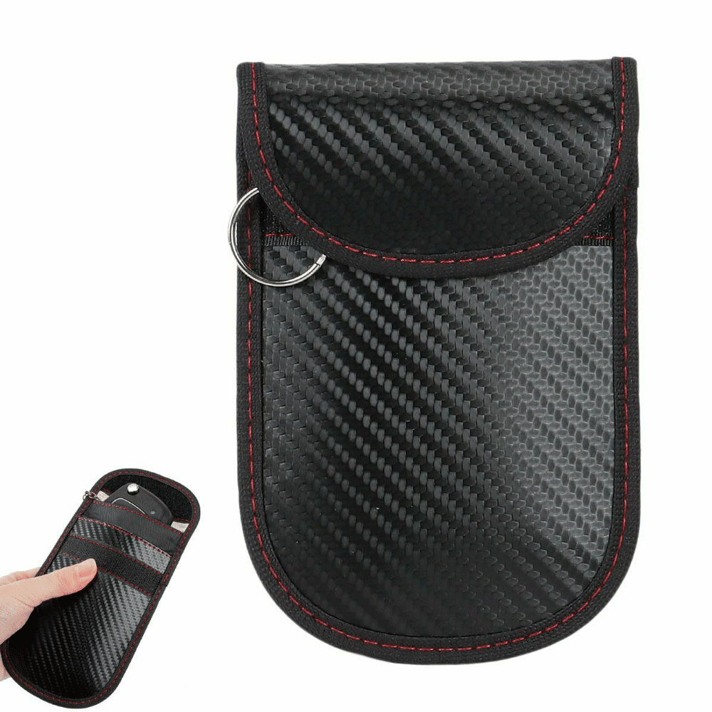 Faraday Bag For Key Fob, Carbon Fiber Texture Faraday Signal Blocking ...