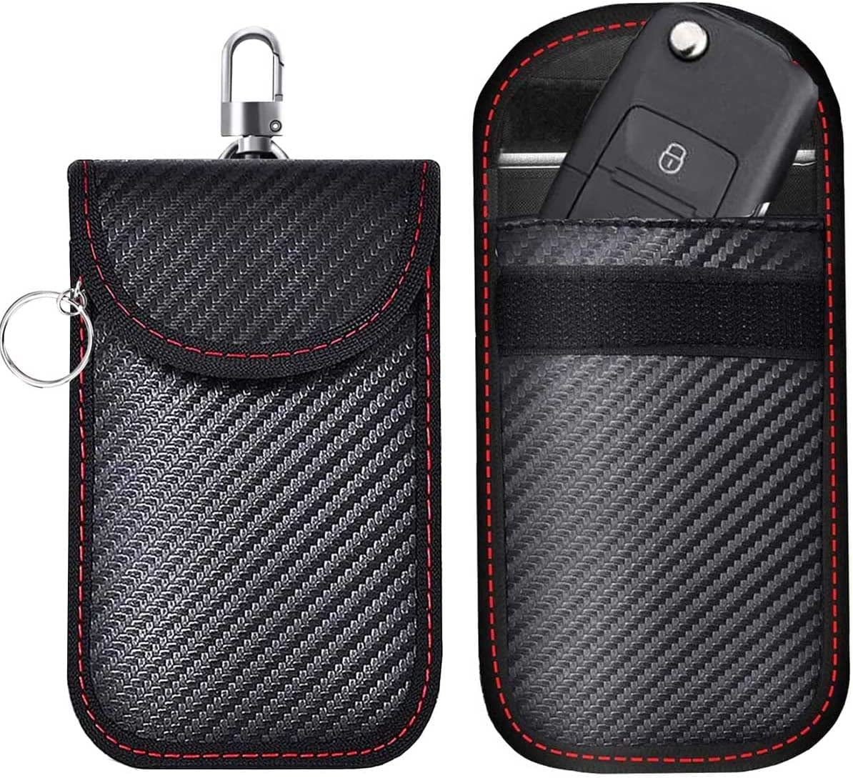 Faraday Bags for Key Fob (2 Pack),Scheam Black Car Key Fob Signal ...