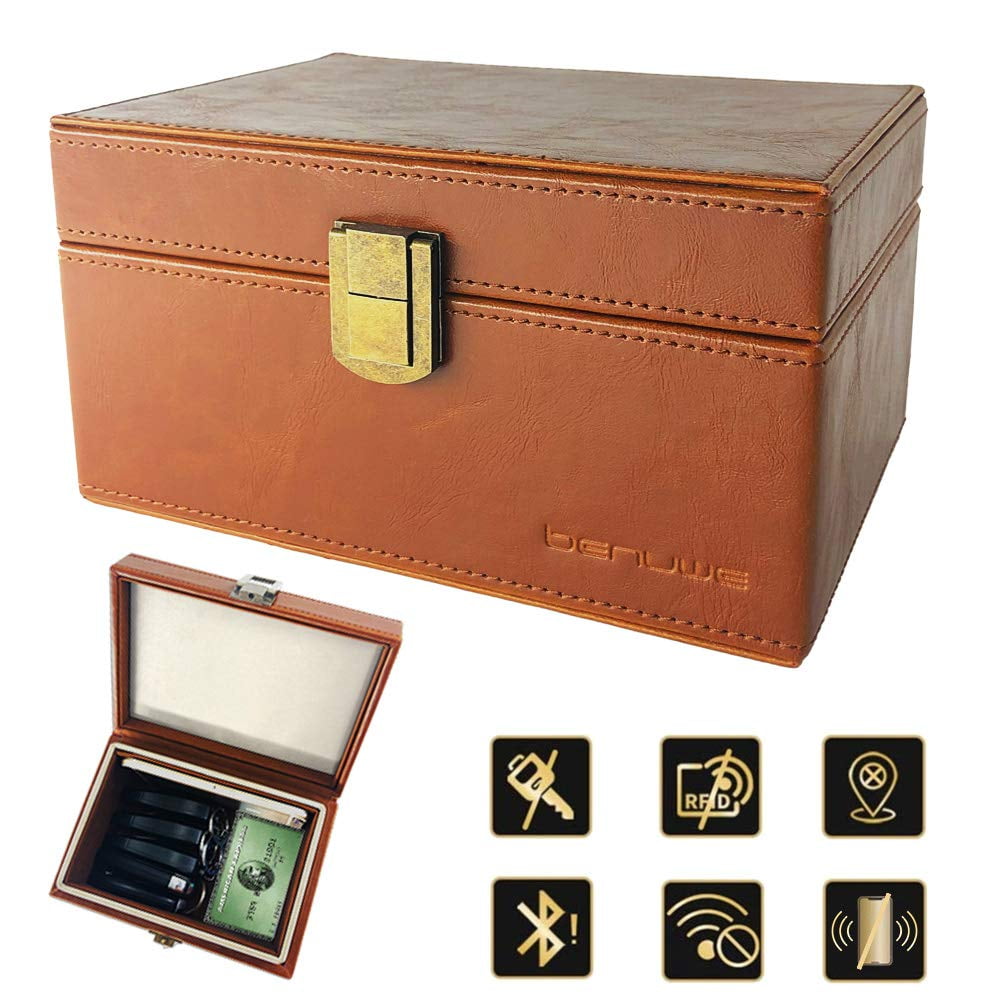 Faraday Box Faraday Key Fob Protector,Faraday Box for Car Keys Brown ...