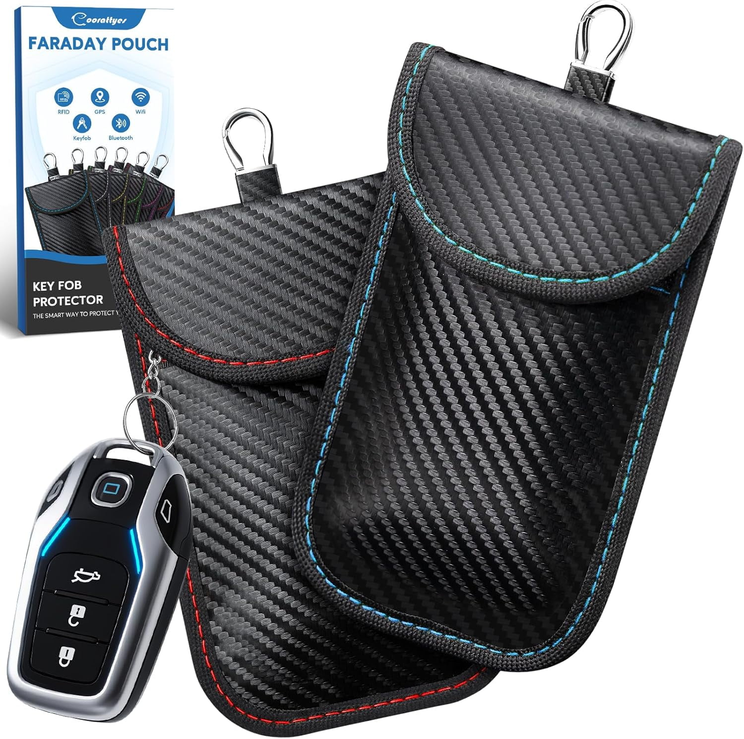 Faraday Key Fob Protector, 2 Pack Faraday Bags for Car Keys, Safe Key ...