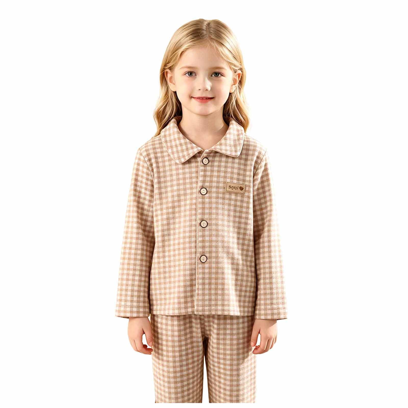 Faraee Girls Fuzzy Pajama Set 2 Piece Soft Plush Fleece Pjs Loungewear ...