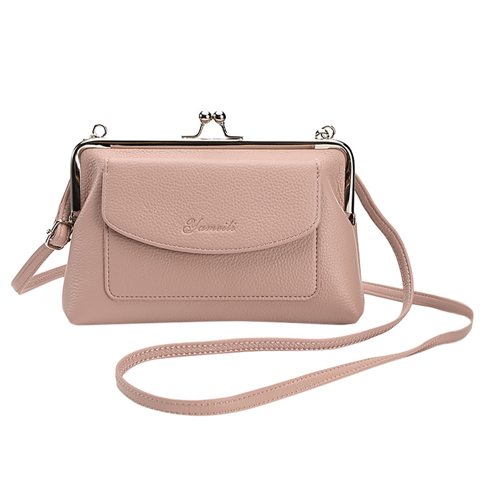 Faraee Women Small Shoulder Handbags Kiss Lock Crossbody Purse Leather ...