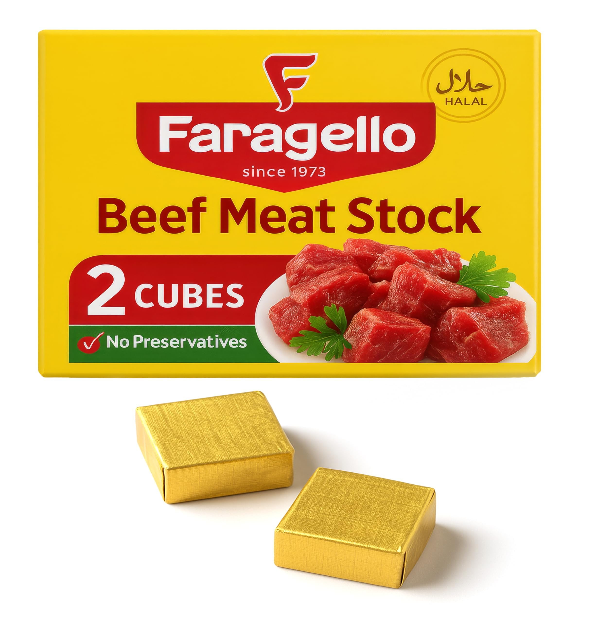 Faragello Halal Beef Bouillon Cubes Instant Beef Meat Stock 24x2 Cubes ...