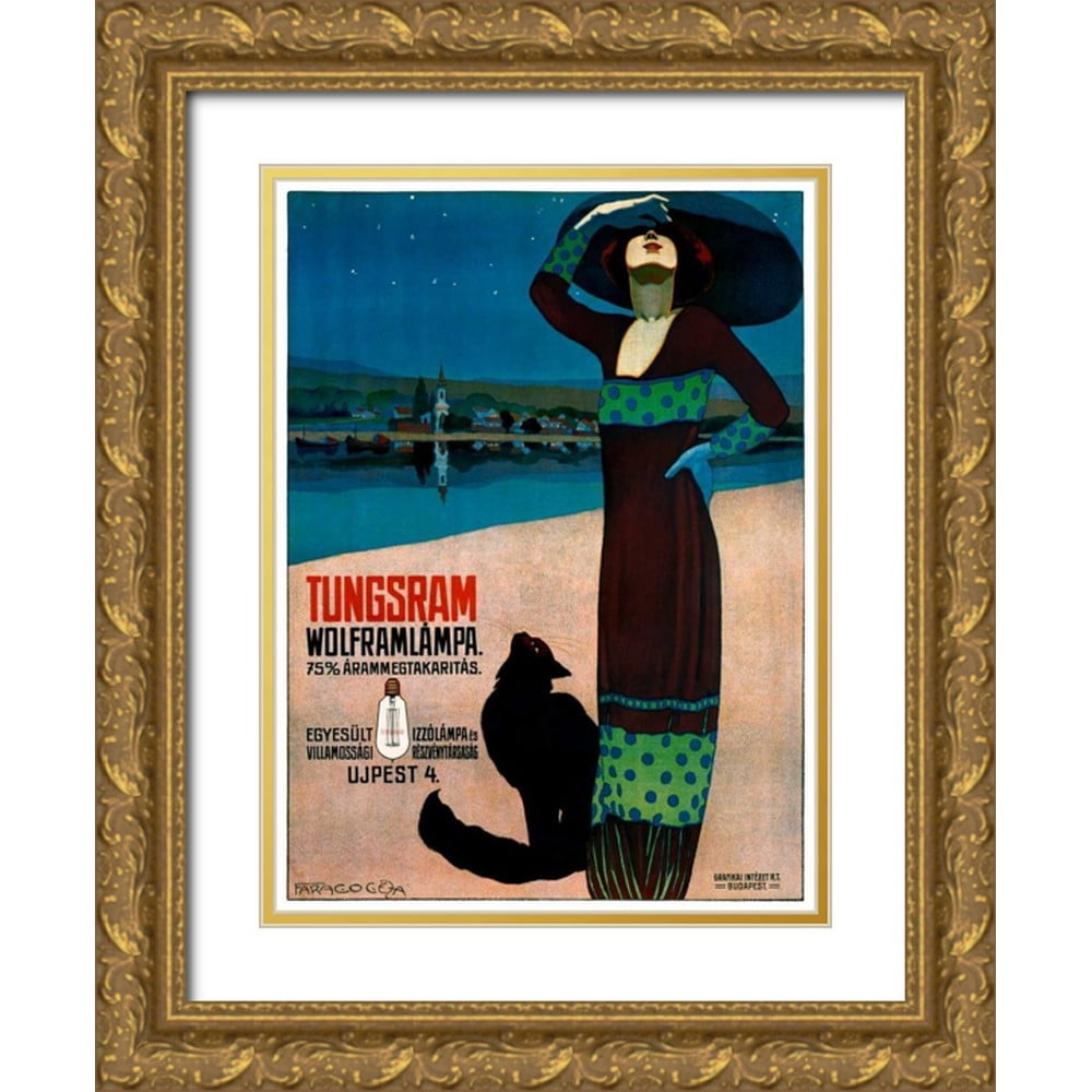 Farago, Geza 19x24 Gold Ornate Wood Framed with Double Matting Museum ...