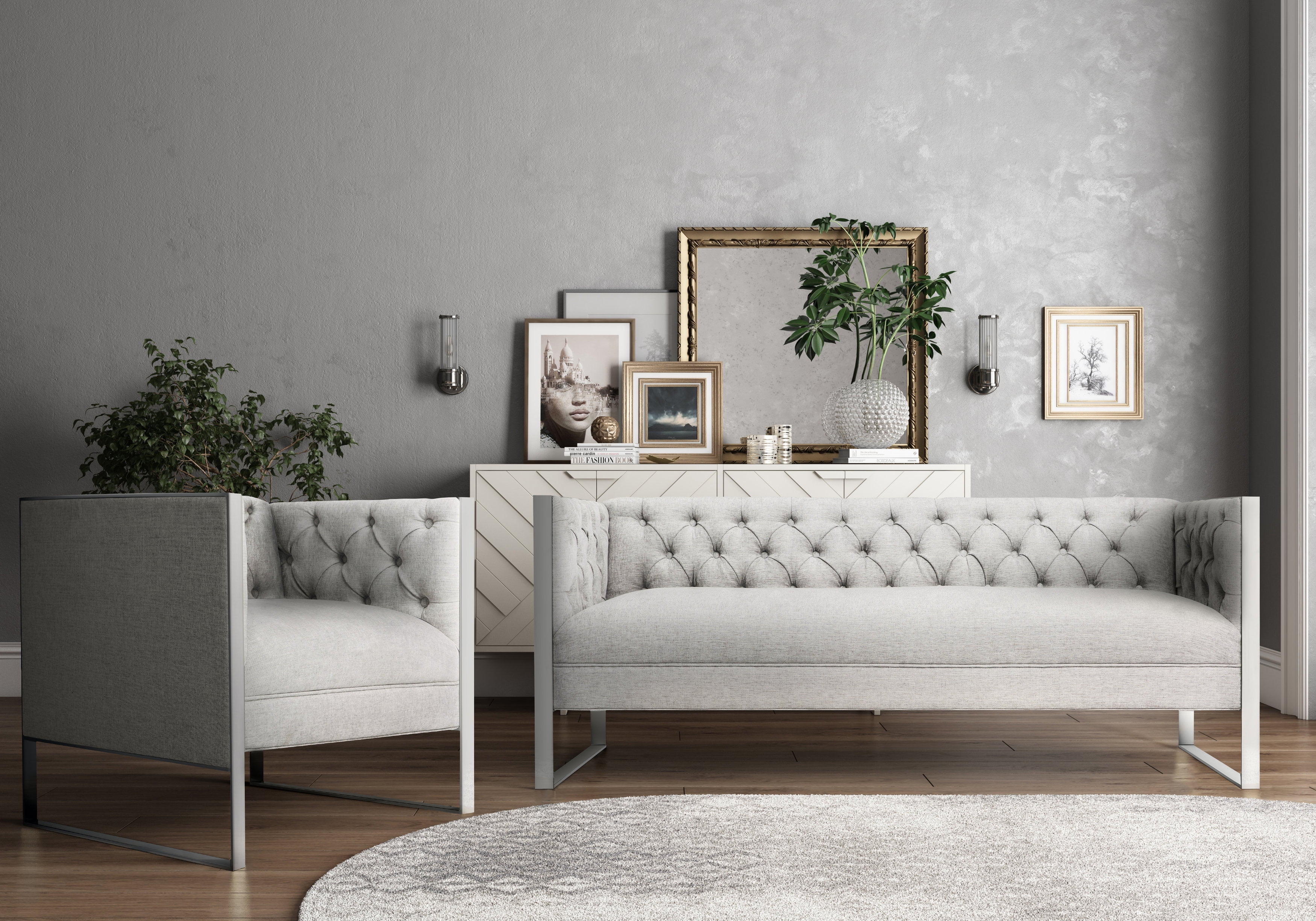 Farah Light Grey Chair - Walmart.com