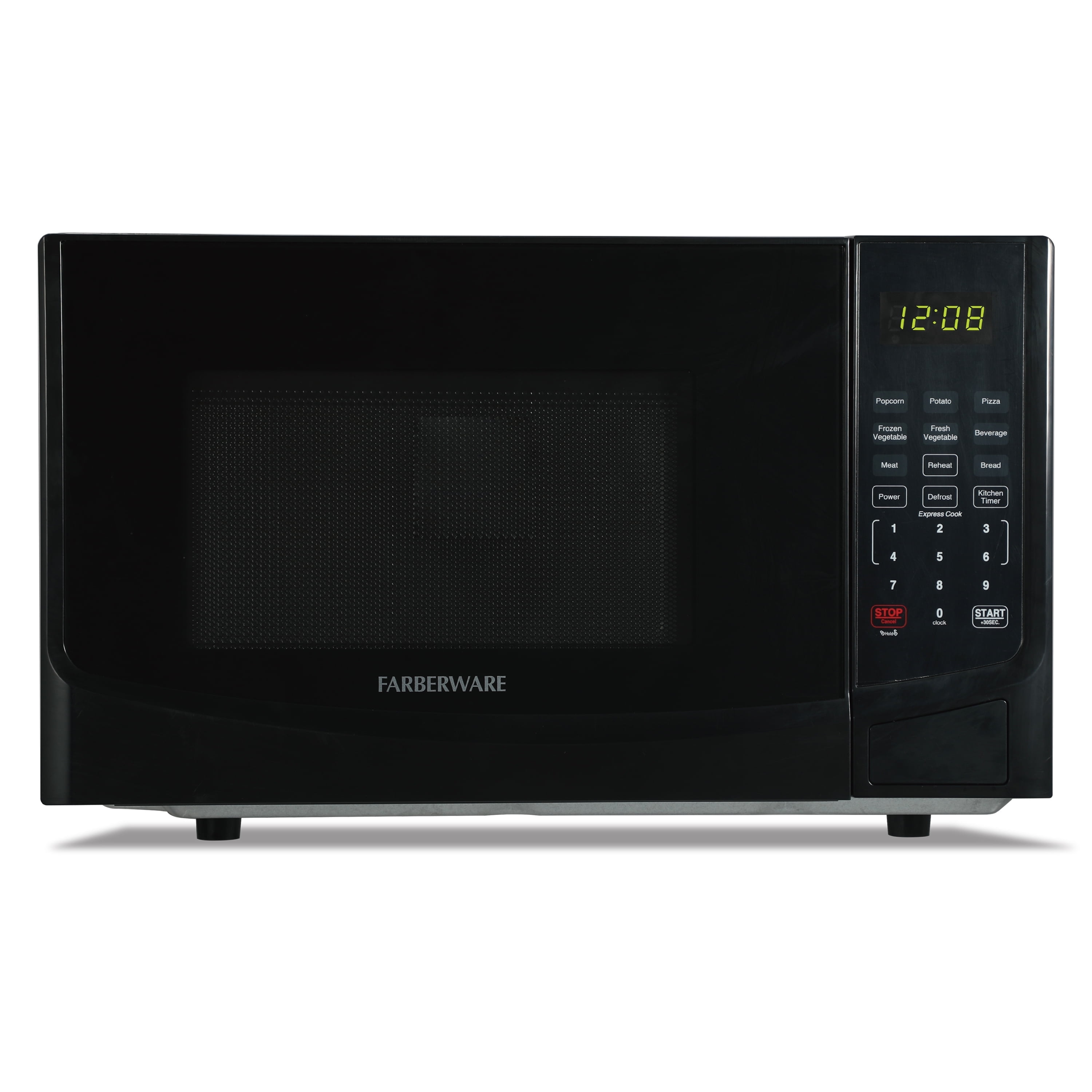 Farberware 0.9 Cu. Ft. Black Microwave Oven, 900W with LED Display, 10 ...