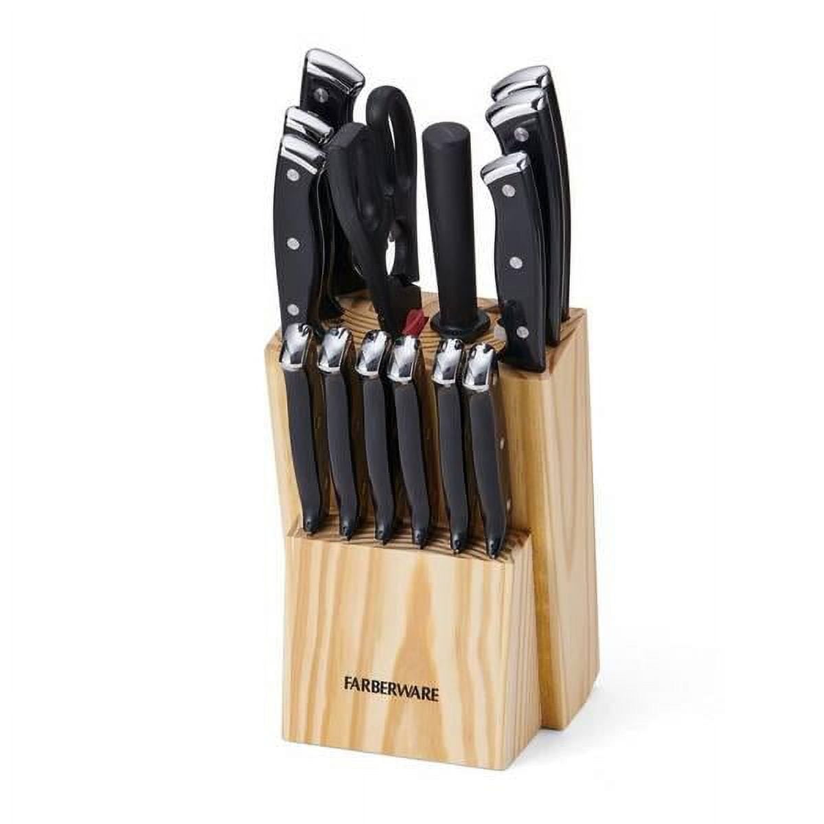 Farberware 15-Piece Triple Riveted Knife Block Set - Walmart.com