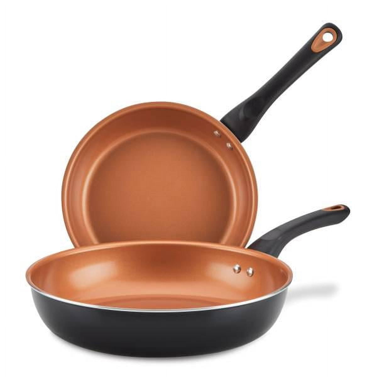 Farberware 2-Piece Black Glide Copper Ceramic Nonstick Frying Pan Set ...