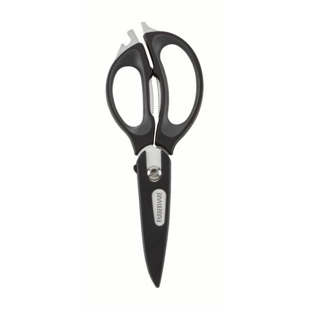 Farberware 4 in 1 Stainless Steel Scissors with Nonslip Handles, Black ...