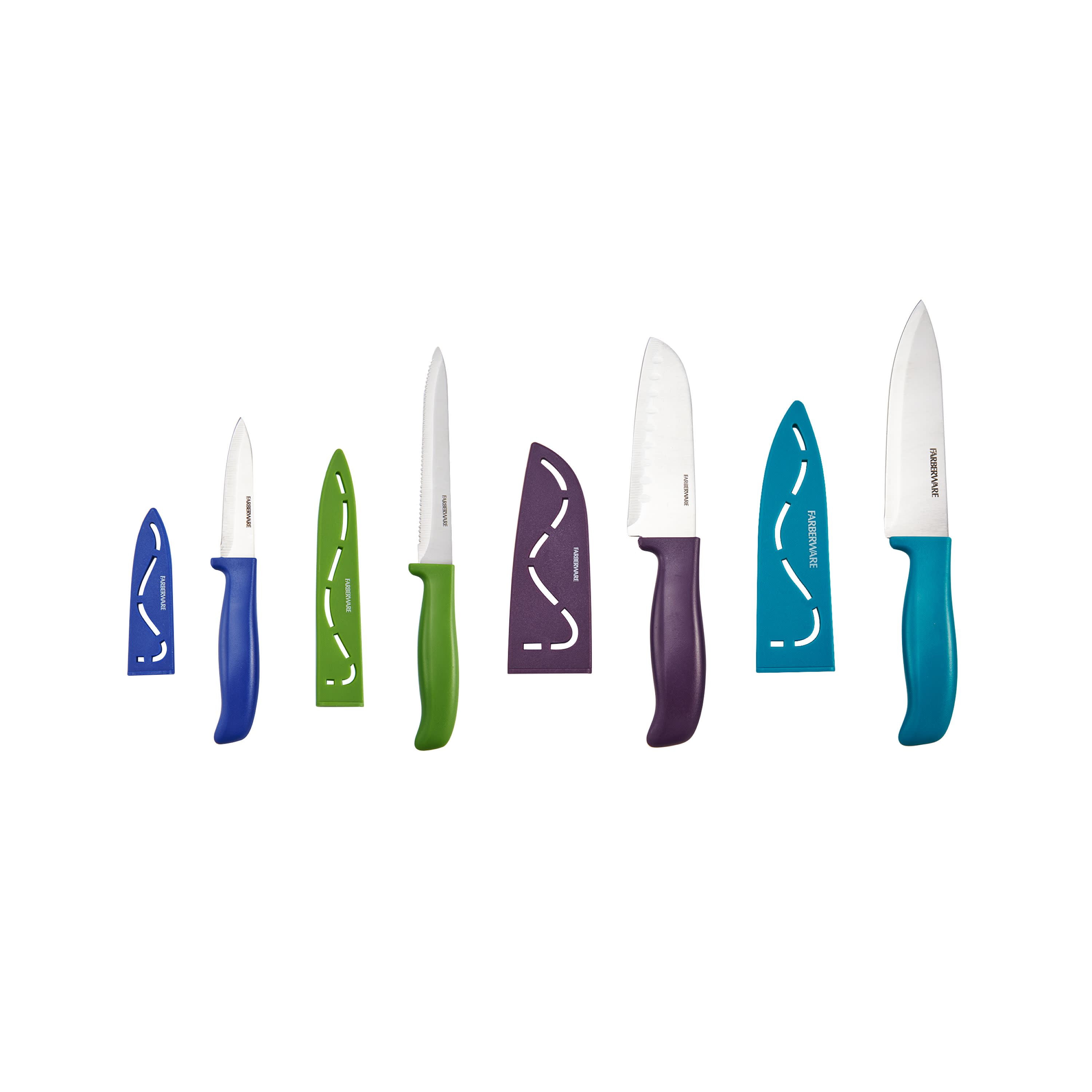 Farberware 4-piece Chef Set with Stamped Plastic Colored Handle and ...