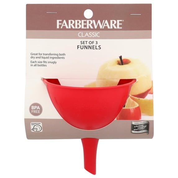 Farberware 5215731 Classic Funnel Set, Red,Plastic - Walmart.com
