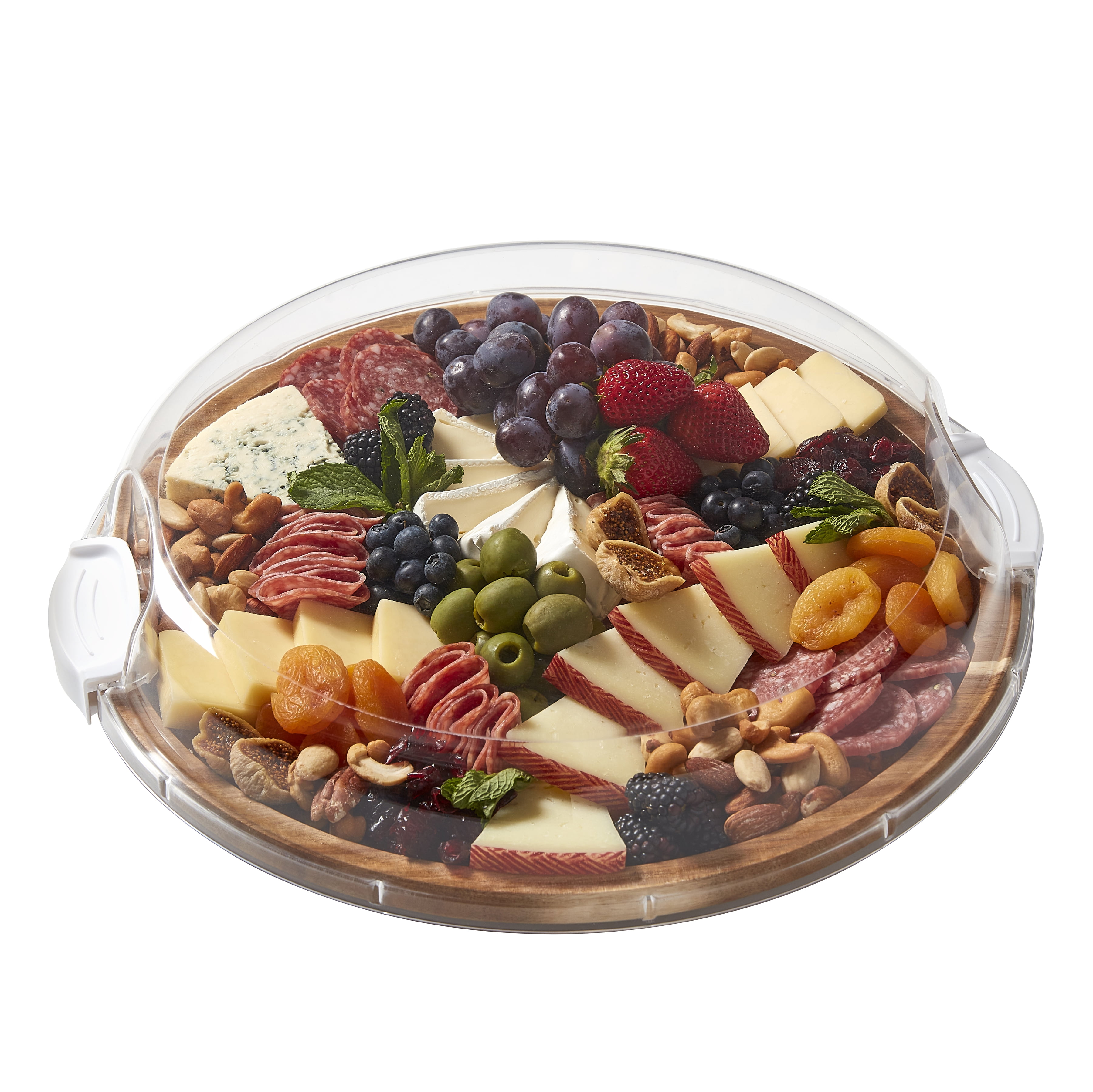 Farberware Build-A-Board 14-Inch Round Acacia Cutting Board with Single ...