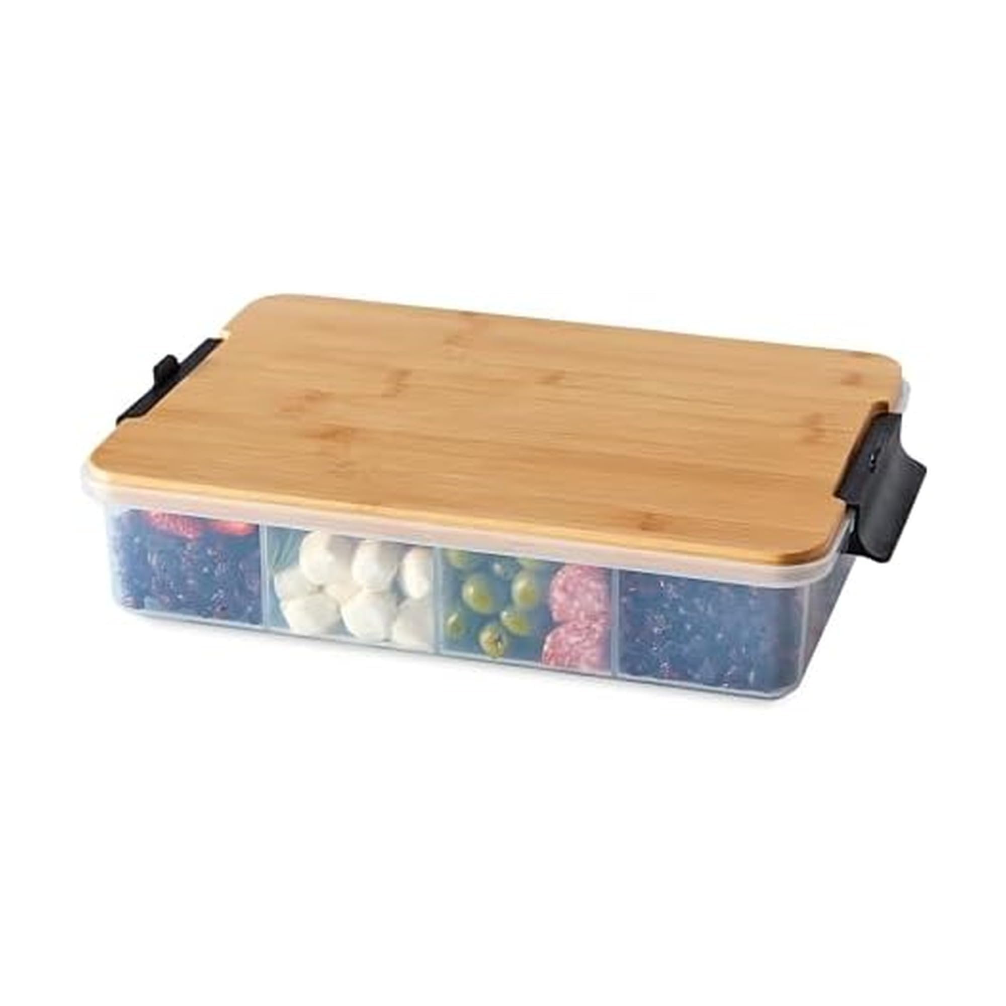 Farberware Build Snacklebox Serving Tray with Locking Bamboo Cutting ...