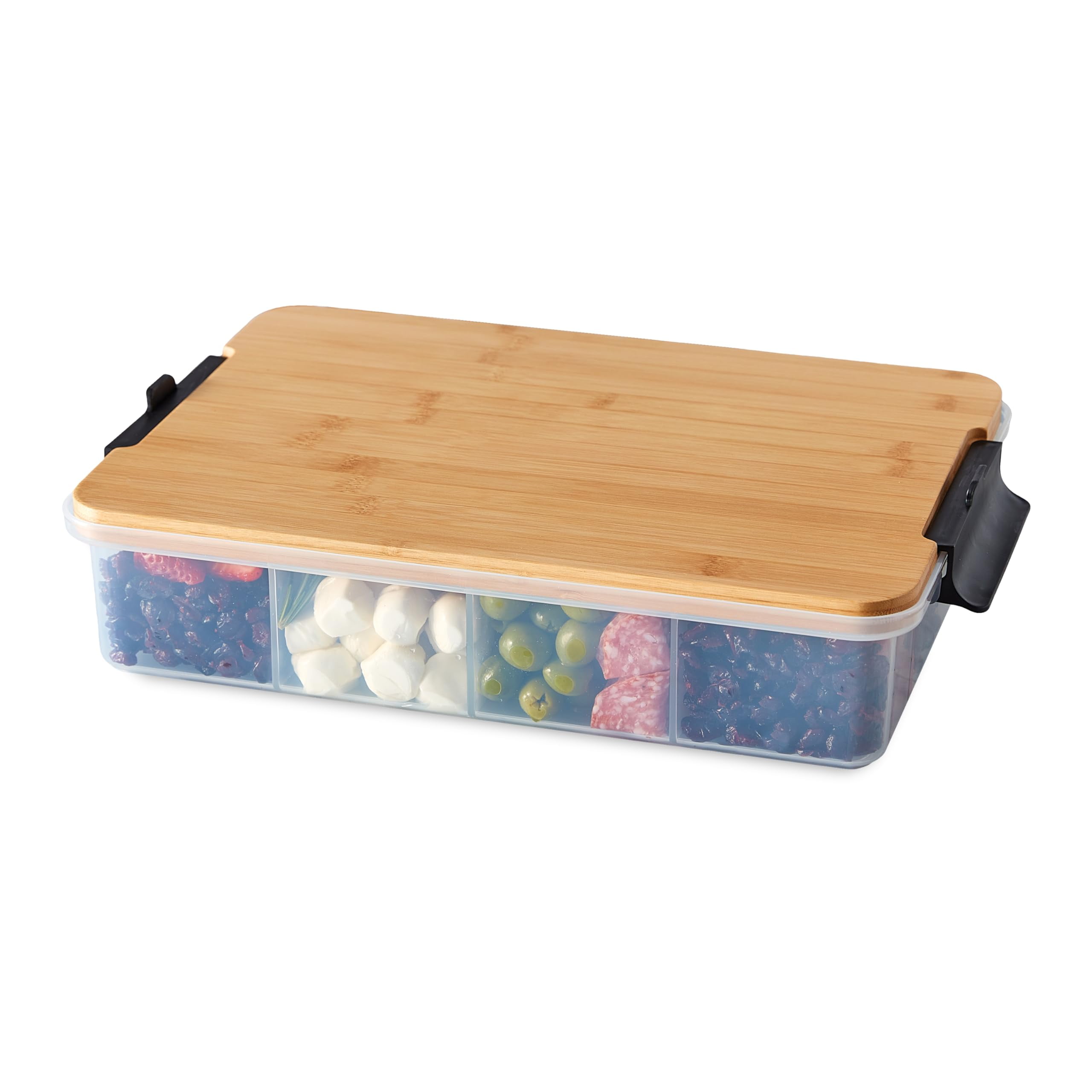 Farberware Build Snacklebox TWE5 Serving Tray with Locking Bamboo ...