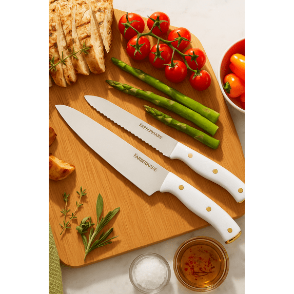 Farberware Chef Knife Set, High-Carbon Stainless Steel Blades, 2-Piece ...