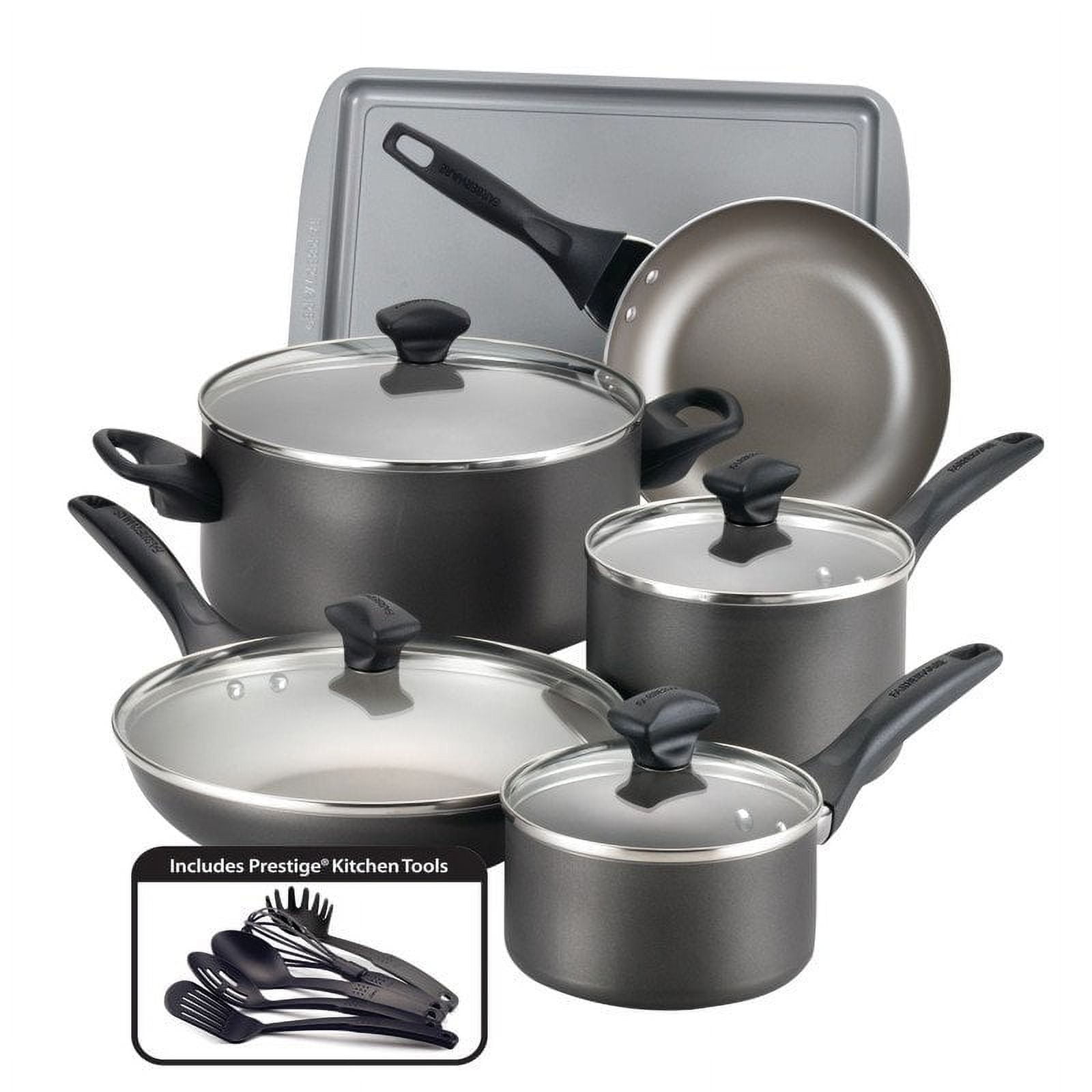 Farberware Dishwasher Safe Nonstick 15 Pcs Nonstick Cookware Set with ...