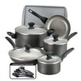 Farberware Dishwasher Safe Nonstick 15 Pcs Nonstick Cookware Set with ...