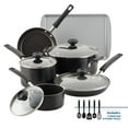 Farberware Easy Clean 15 Piece Aluminum Nonstick Pots and Pans Set ...