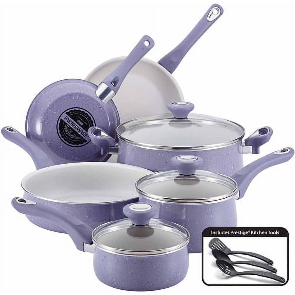 Farberware New Traditions Speckled Aluminum Nonstick 12-Piece Cookware ...