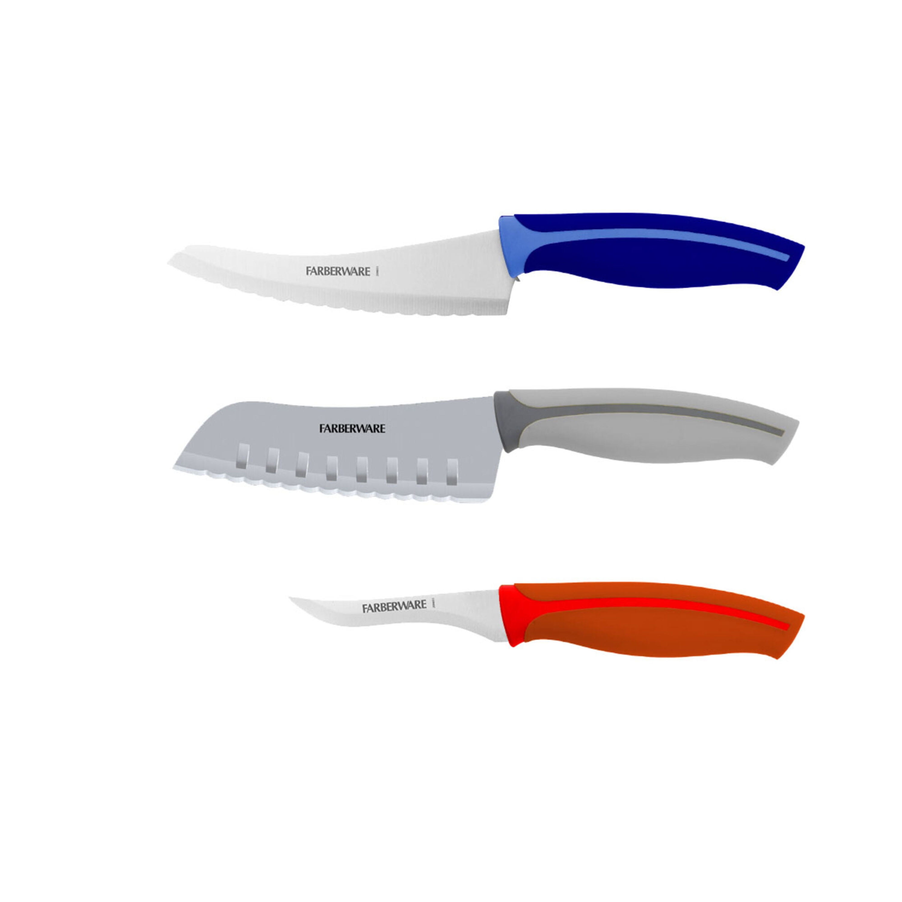 Farberware Precise Slice Utility Kitchen Knife Set, 3 Piece, Razor ...