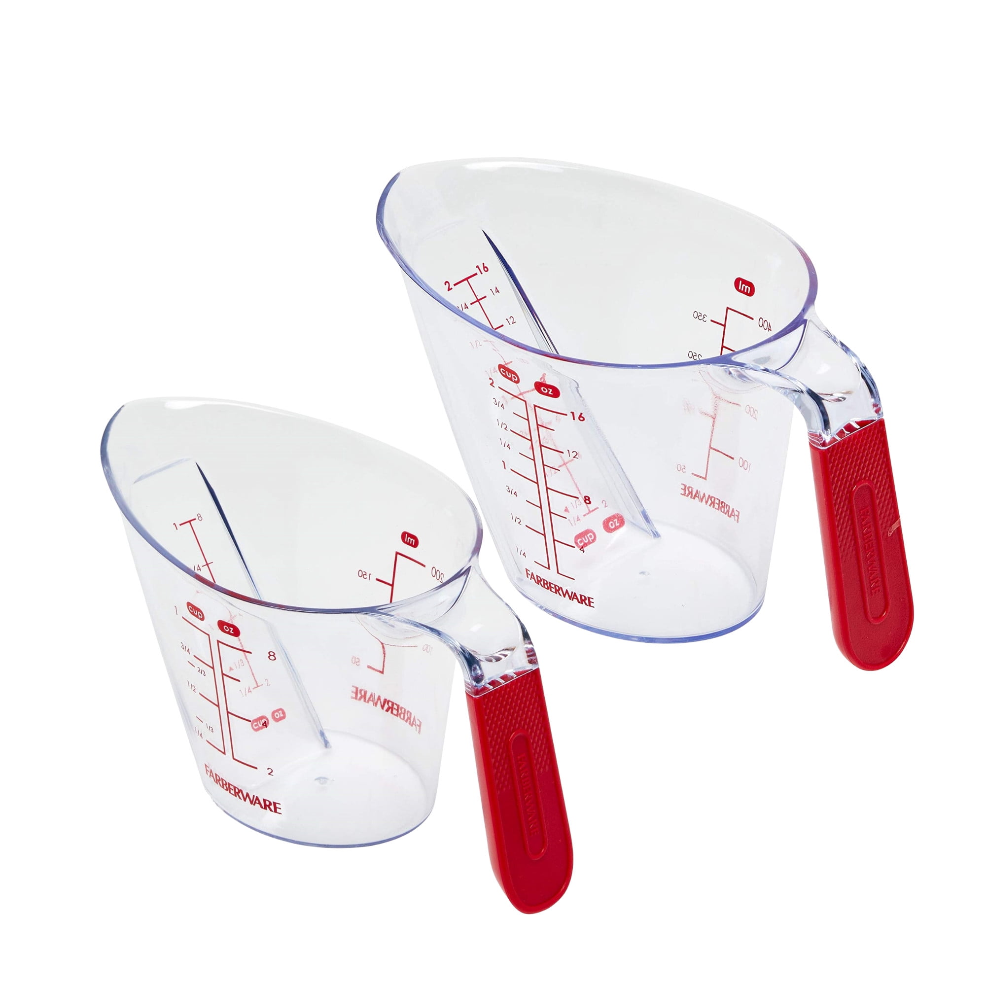 Farberware Pro Angled Measuring Cup, 1-Cup & 2-Cup - Clear Standard ...