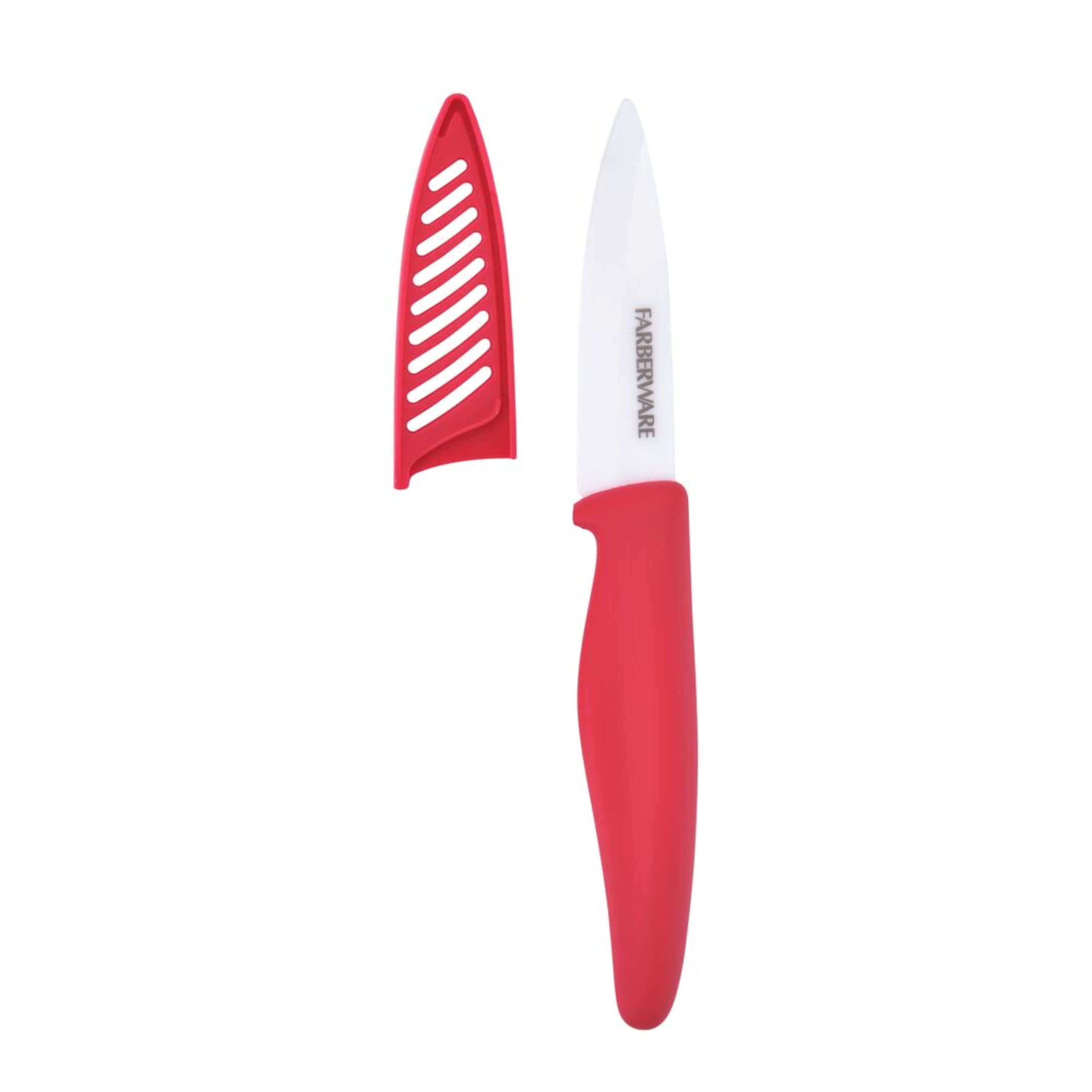 Farberware Professional 3-inch Ceramic Paring Kitchen Knife with Red ...