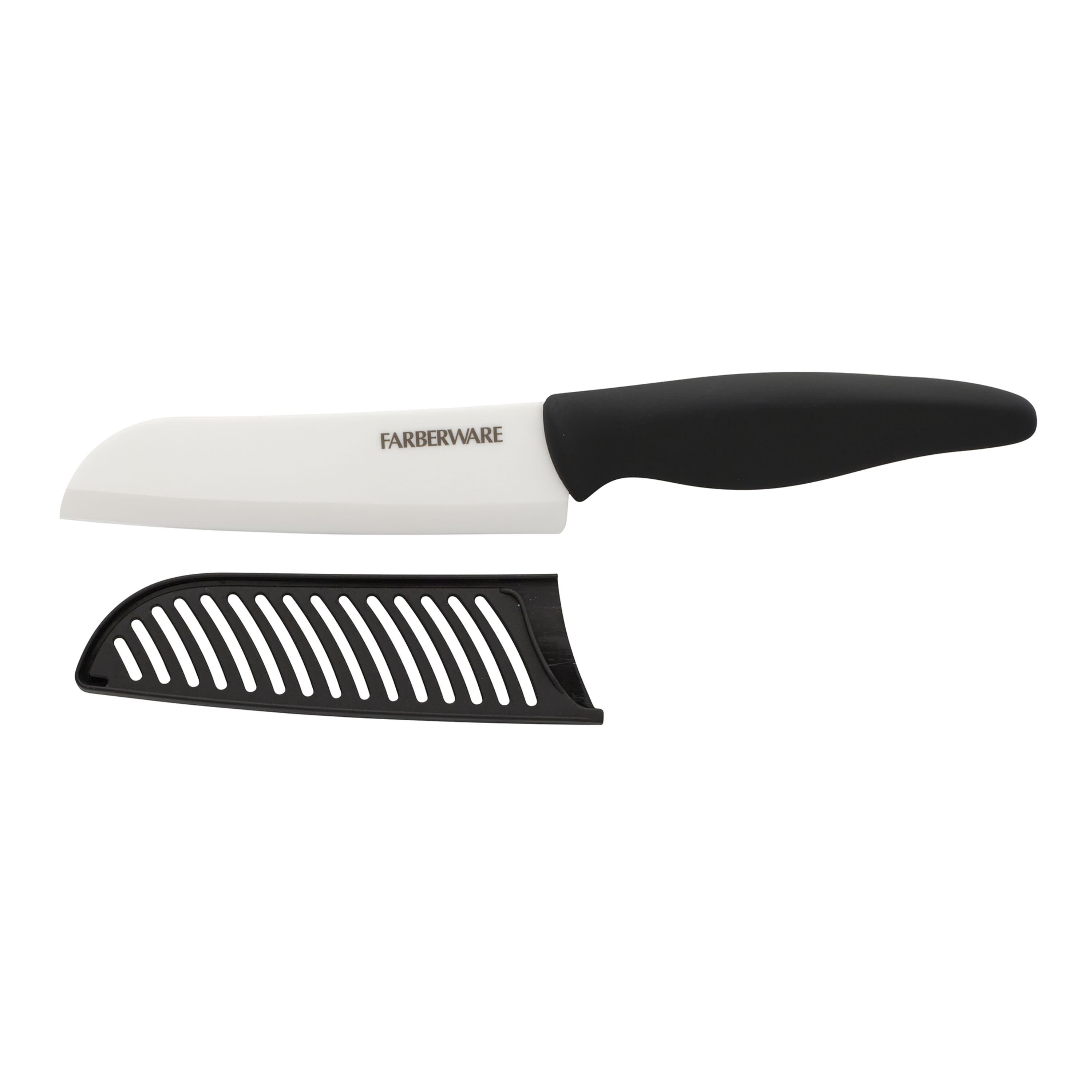 Farberware Professional 5-inch Ceramic Santoku Knife with Black Blade ...