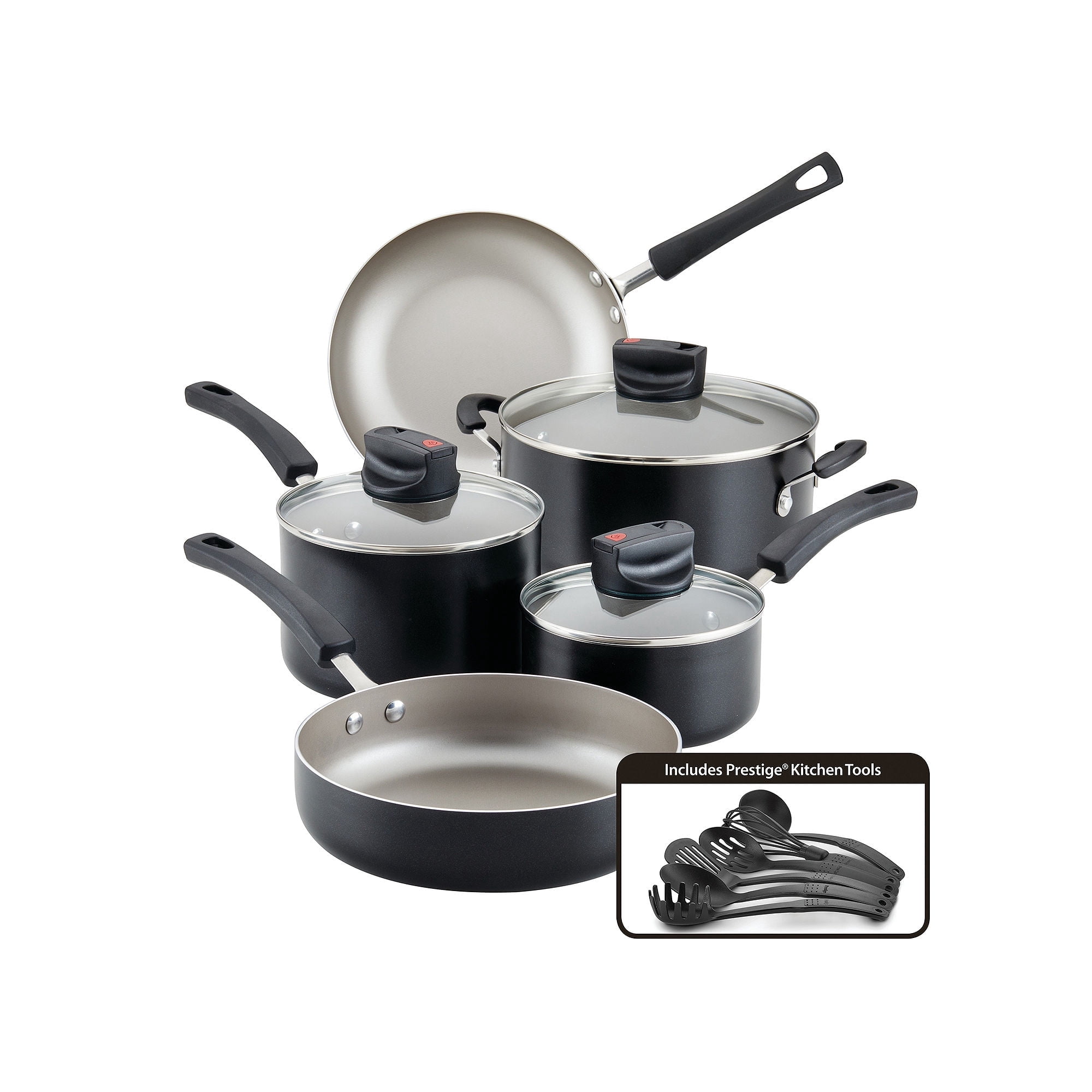 Farberware Smart Control 14-Pc. Non-Stick Cookware Set - BLACK ONE SIZE ...