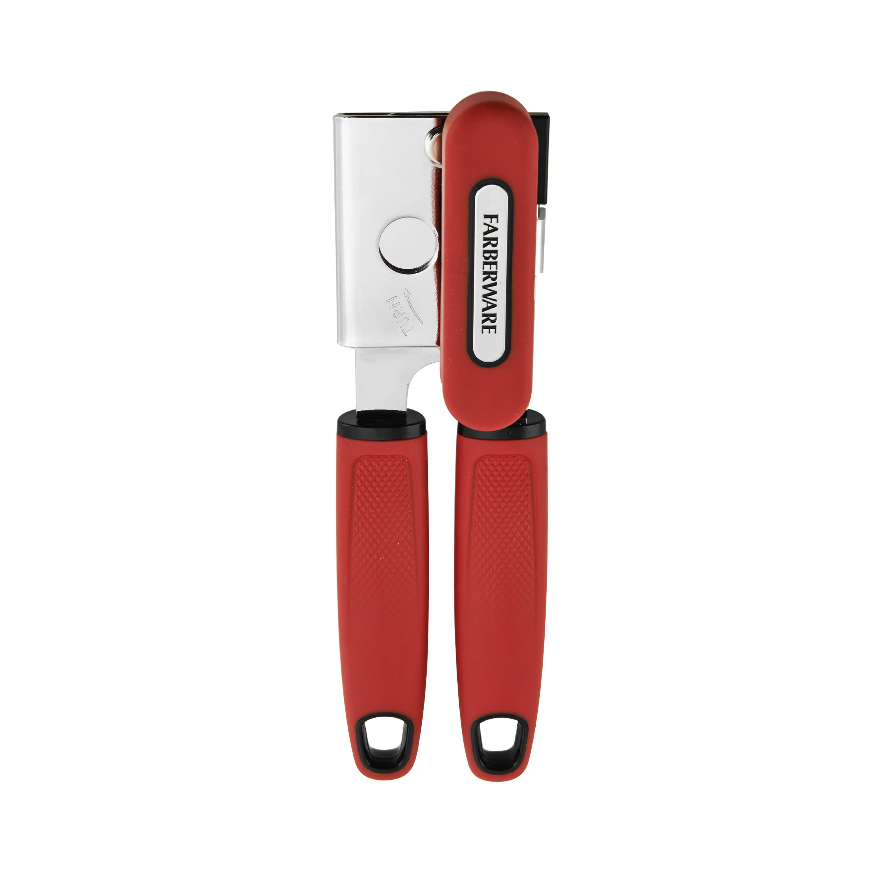 Farberware Soft Grip Can Opener Red, stainless steel cutting wheel ...
