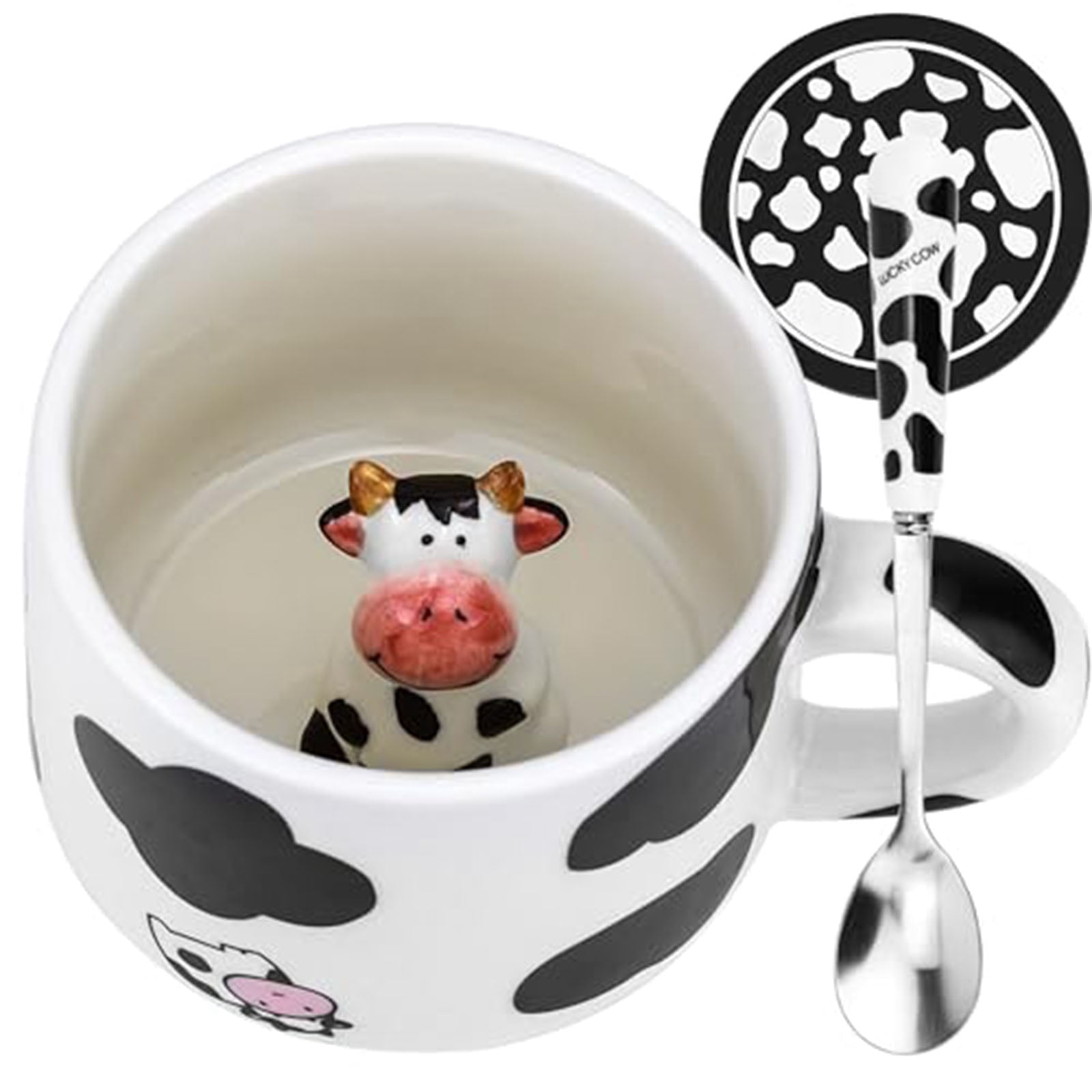 Farcauo Cute Cow Mug with Animal Inside Cute Ceramic Coffee Mugs Cow ...