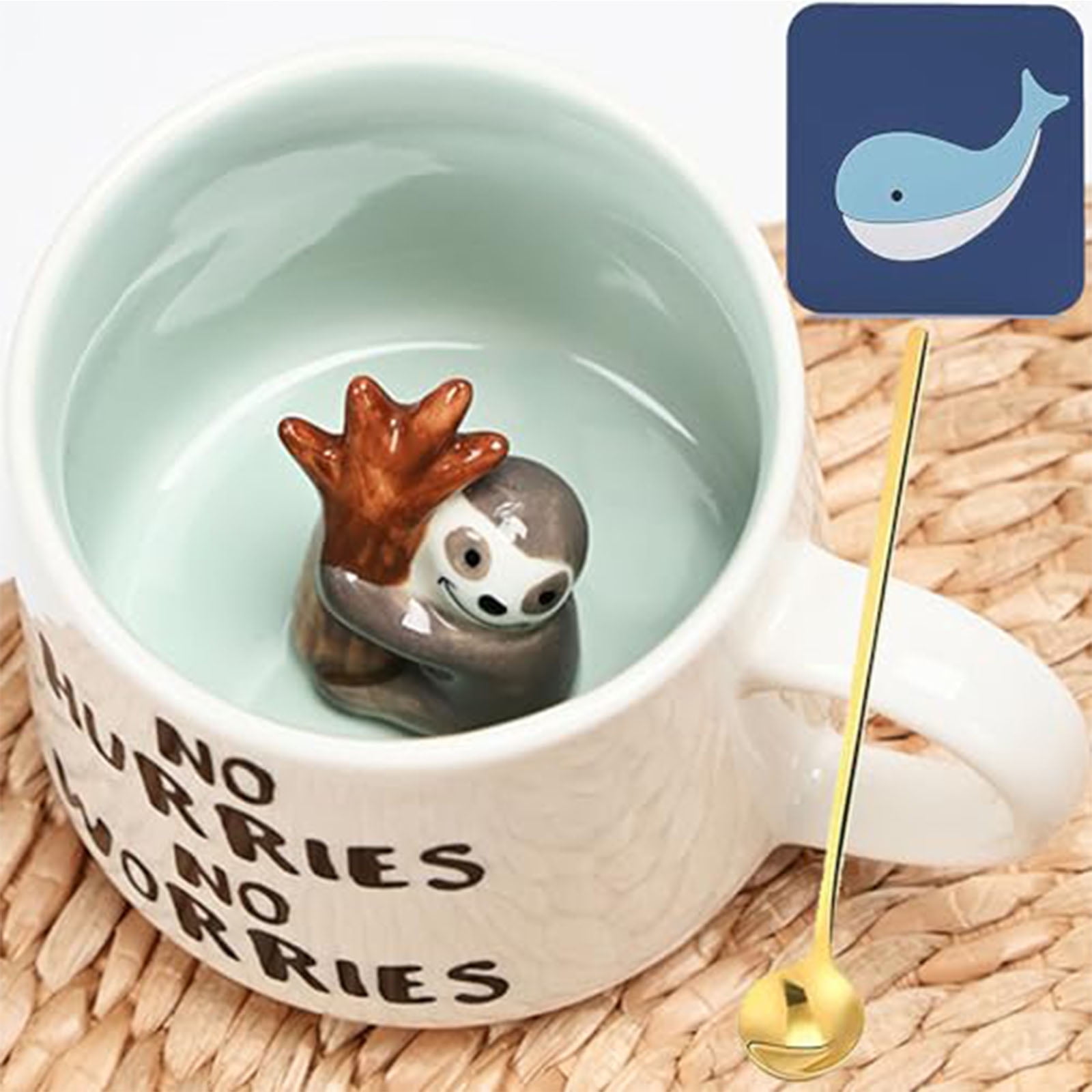 Farcauo Cute Sloth Coffee Mug Funny Coffee Mugs 3d Animal Ceramic Mugs ...