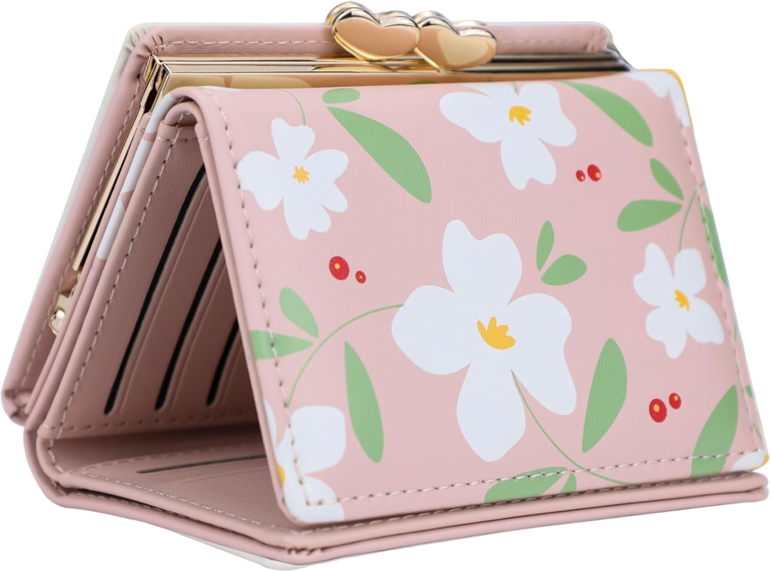 Farcauo Cute White Small Wallets Coin Purse Minimalist Flower Women's ...